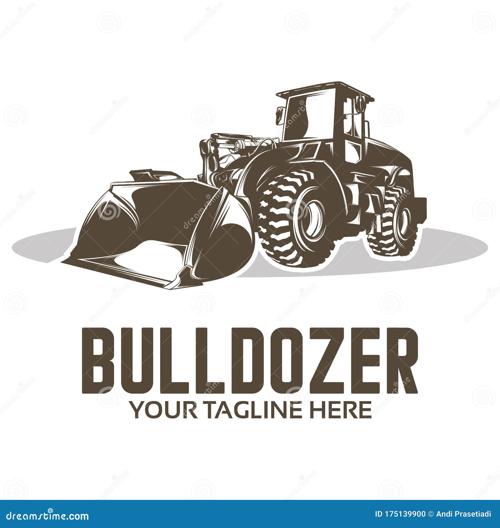 Bulldozer Logo Designs Template Cartoon Vector | CartoonDealer.com ...