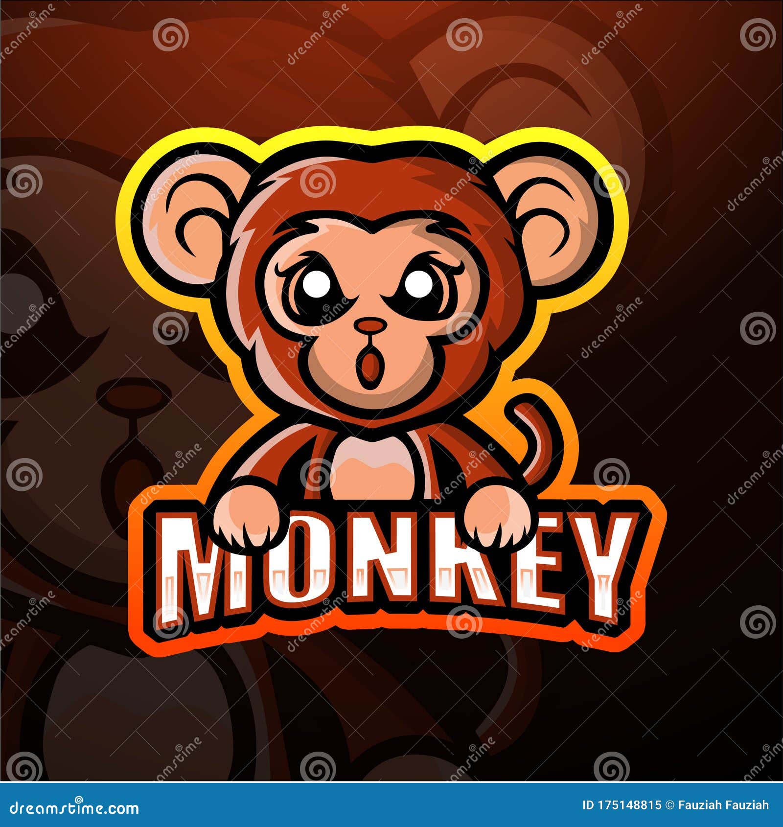 Monkey Mascot Esport Logo Design Stock Vector - Illustration of forest ...