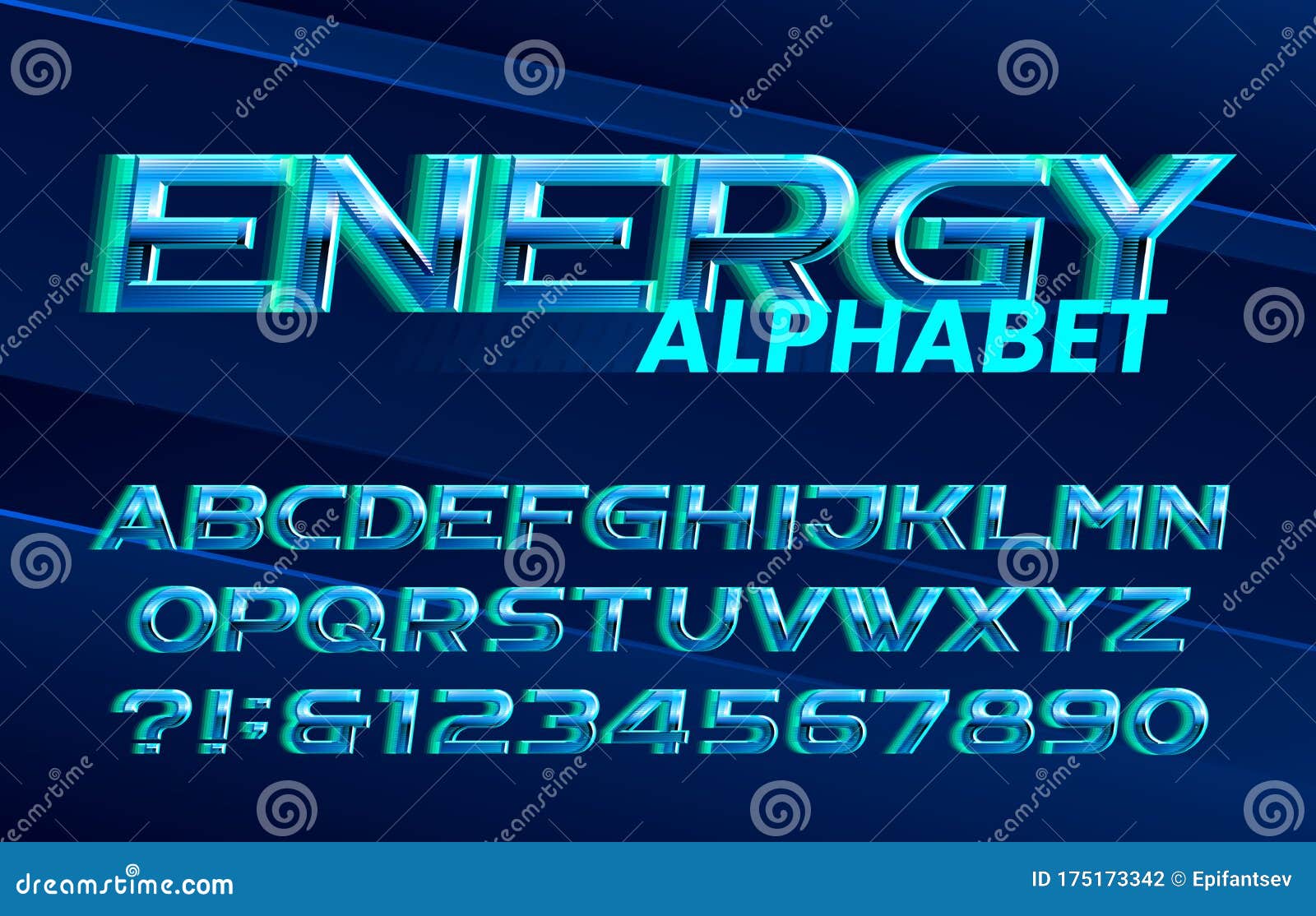 Energy Font. Vector Of Colours Alphabet | CartoonDealer.com #112038059