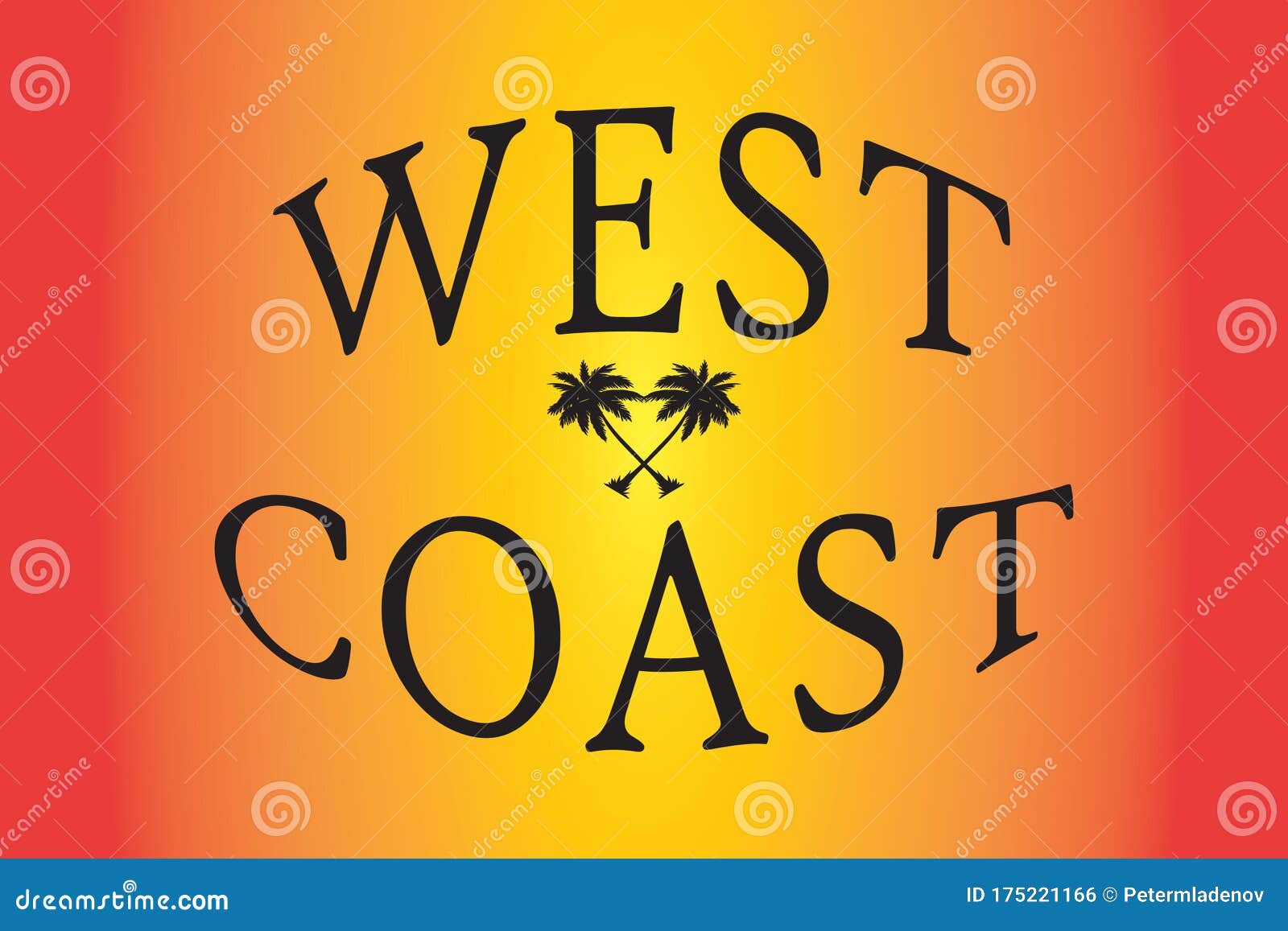 West Coast - Vector Illustration Design for Banner, T Shirt Graphics ...