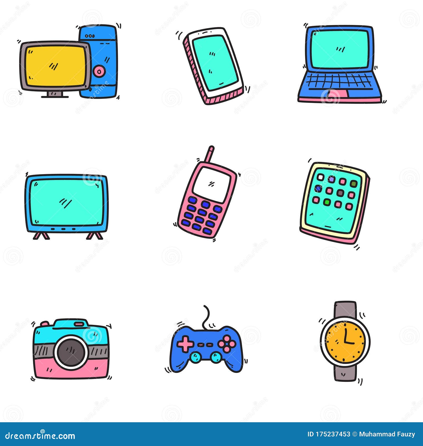 Electronic Device Icons In Cartoon Style | CartoonDealer.com #47250901