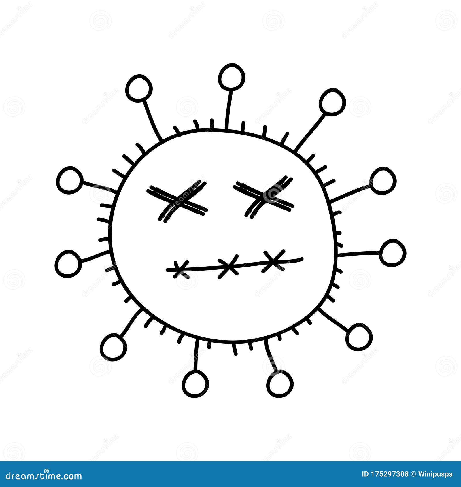 Dead Virus Germ Microbe Cell Cartoon Symbols | CartoonDealer.com #177323297