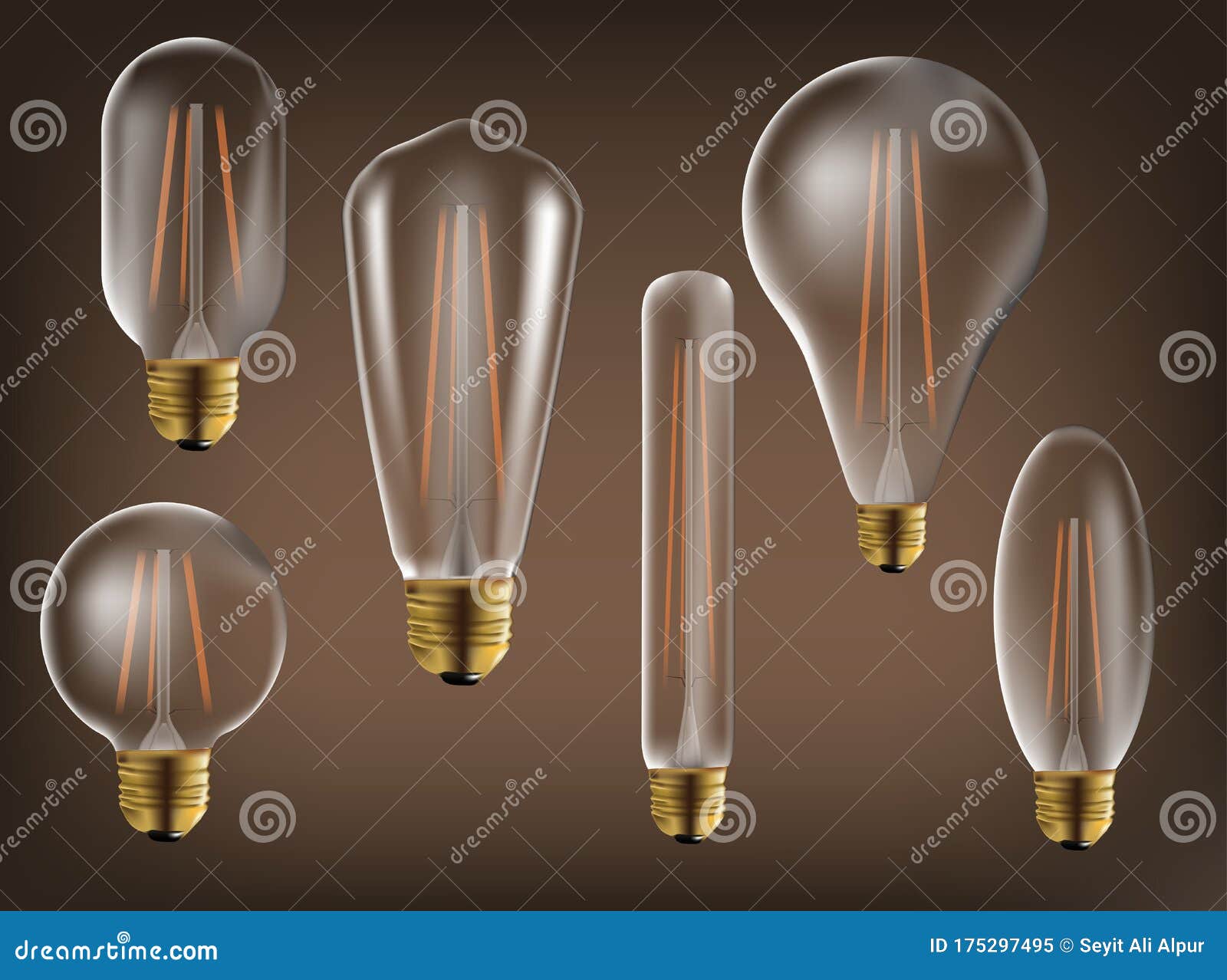 Edison small bulb stock illustration. Illustration of lightbulb - 175297495