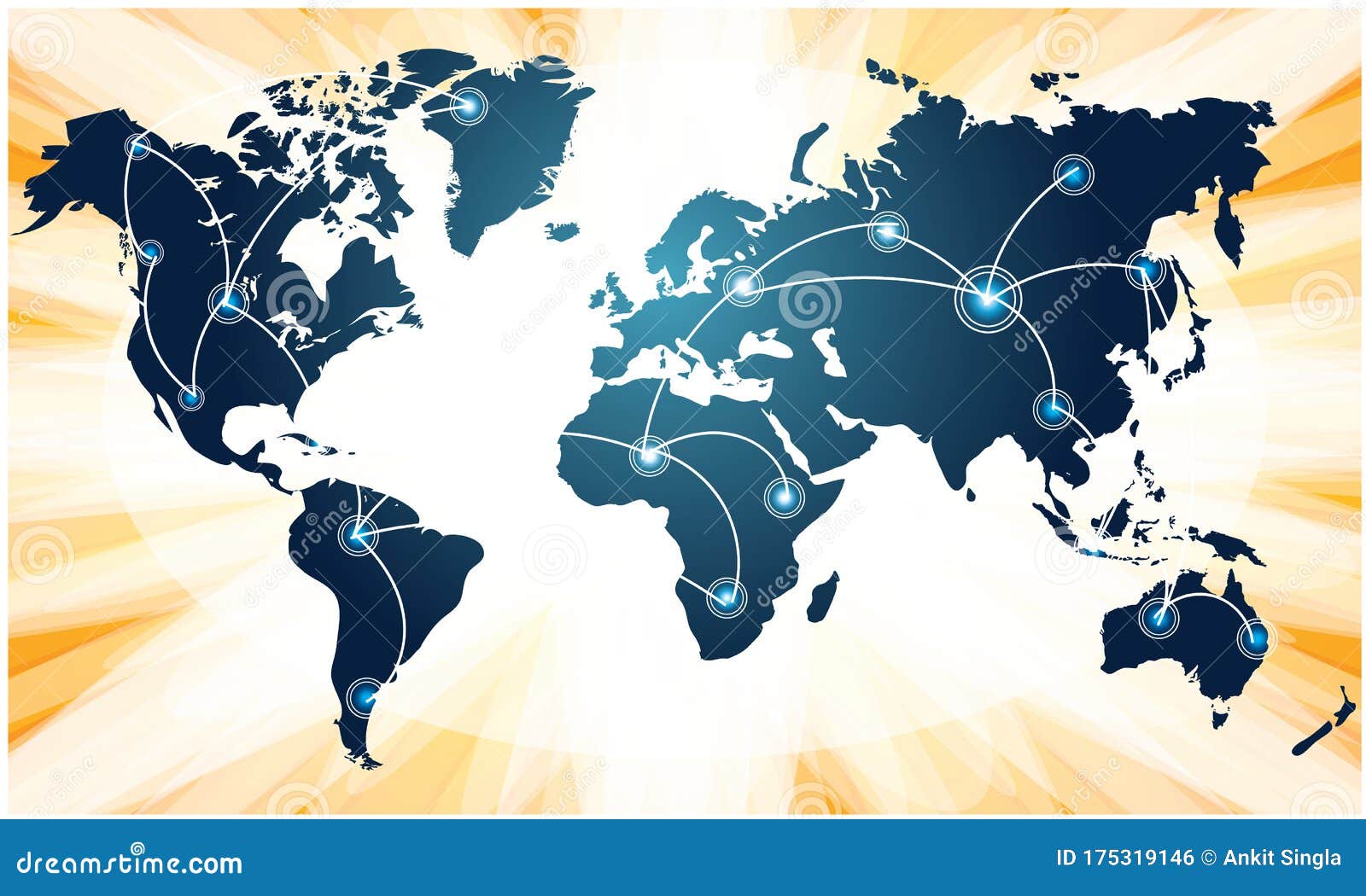 Whole World is Connected with Each Other on Abstract Background Stock ...