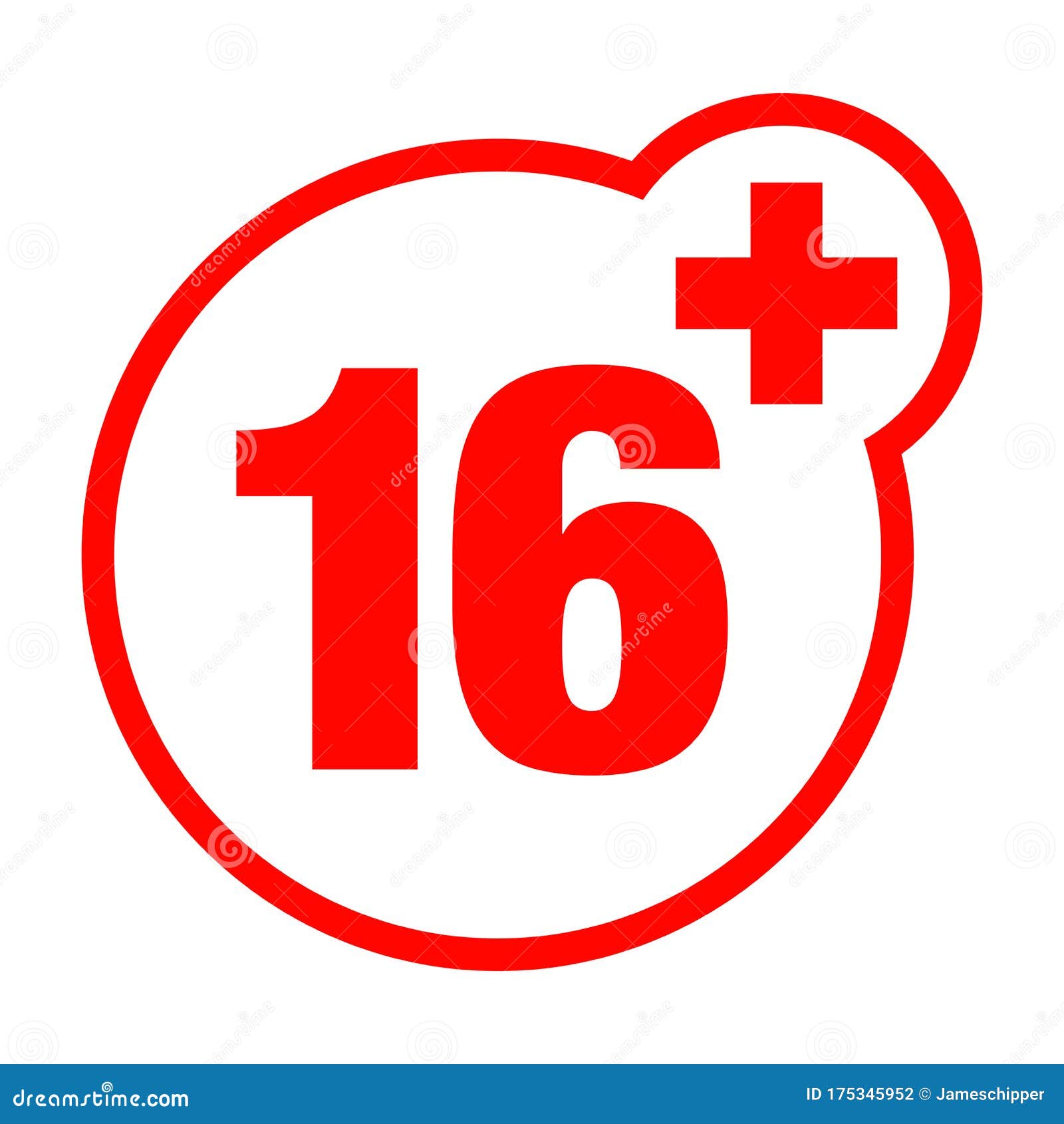 Sixteen Years Over Icon Set. Over 16 Only, Age Restriction Sign. Vector ...