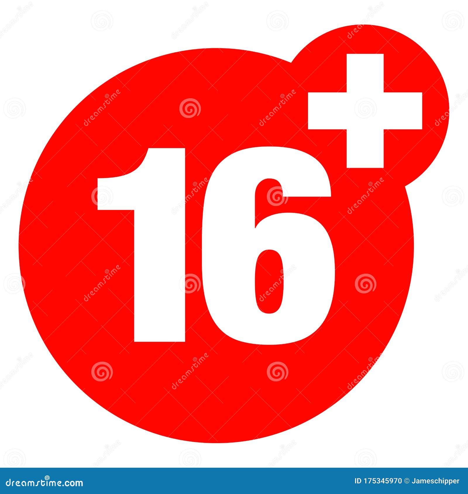 Sixteen Years Over Icon Set. Over 16 Only, Age Restriction Sign. Vector ...