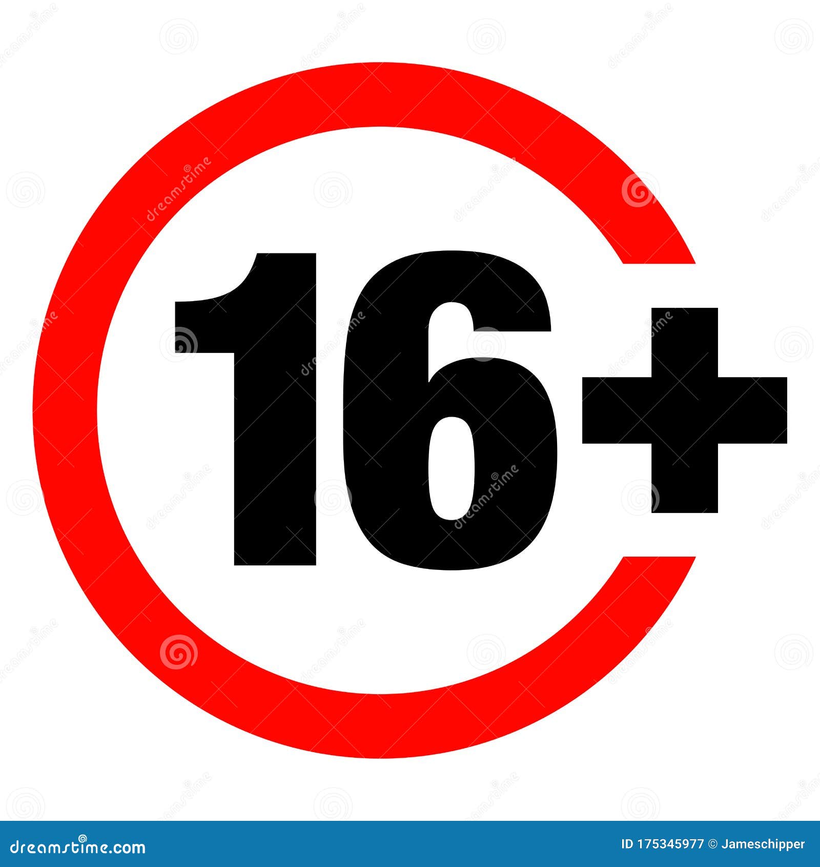 Sixteen Years Over Icon Set. Over 16 Only, Age Restriction Sign. Vector ...