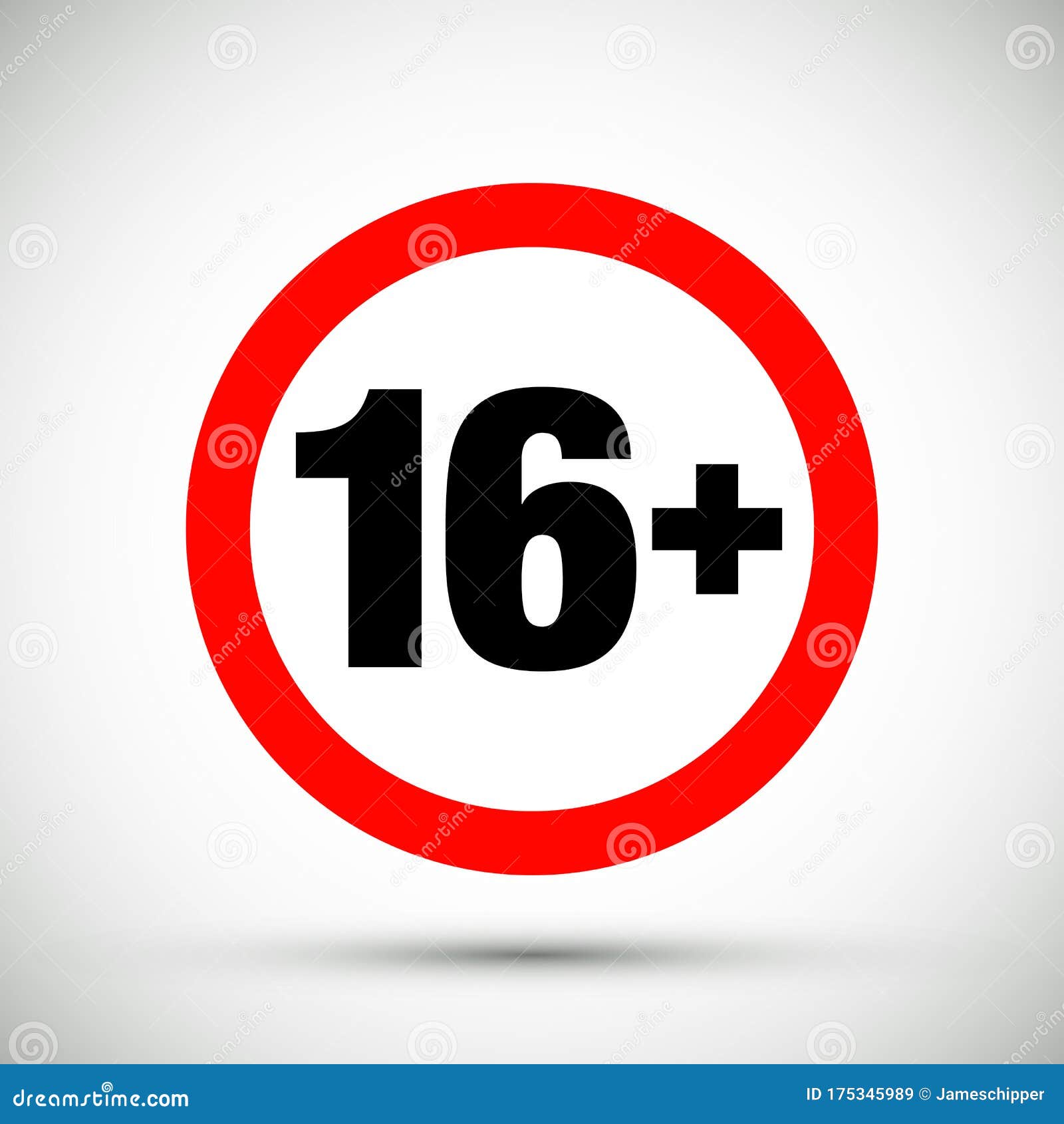 Sixteen Years Over Icon Set. Over 16 Only, Age Restriction Sign. Vector ...