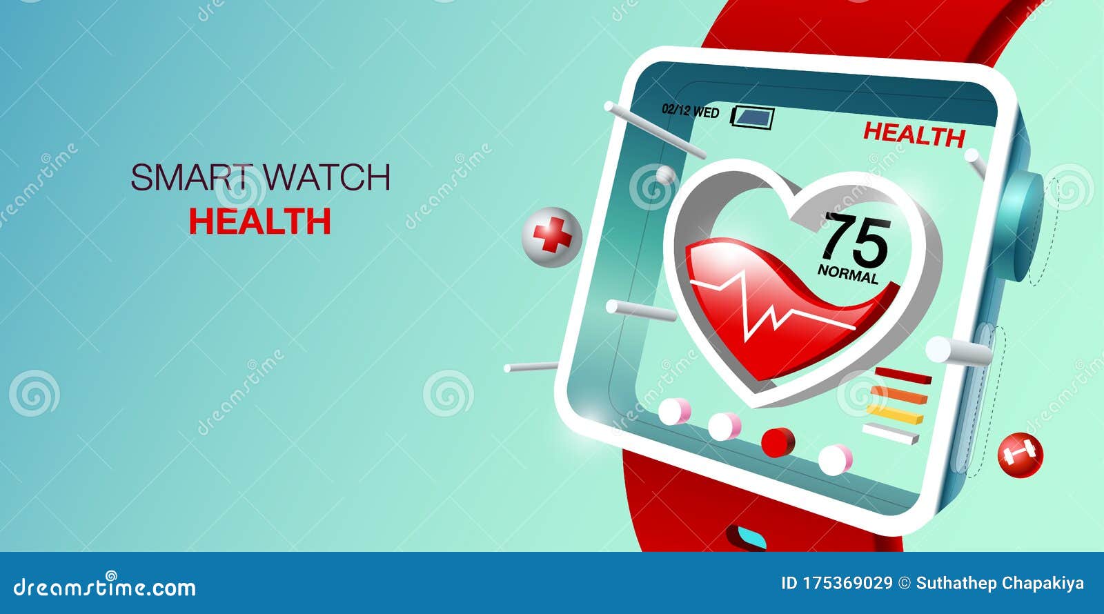 Smart Watch for Health Tracker Concept Stock Vector - Illustration of ...