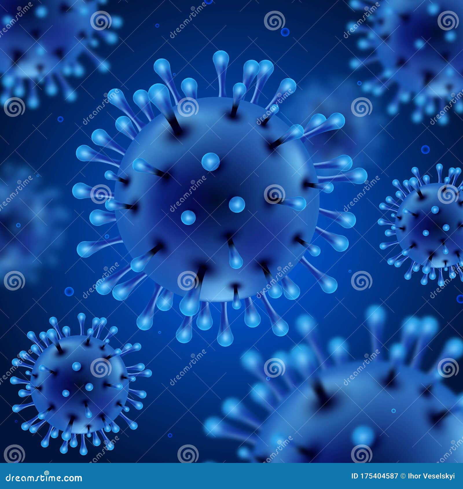 Virus in 3d stock vector. Illustration of cell, medical - 175404587