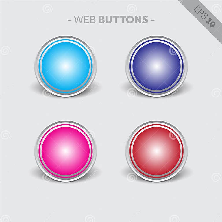 Colorful Rounded Web Button Design, Vector Stock Vector - Illustration ...