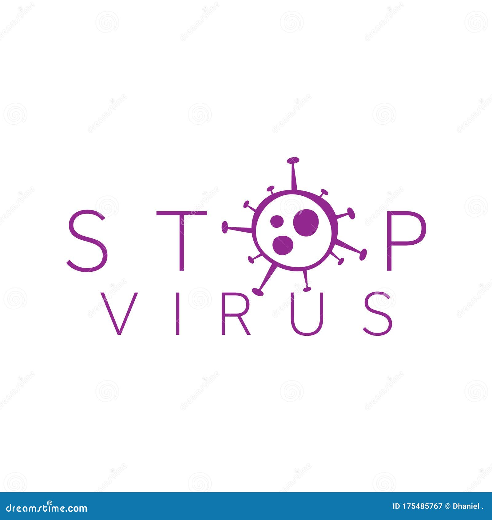 Purple Color Stop Virus Icon Design, Vector Stock Vector - Illustration ...