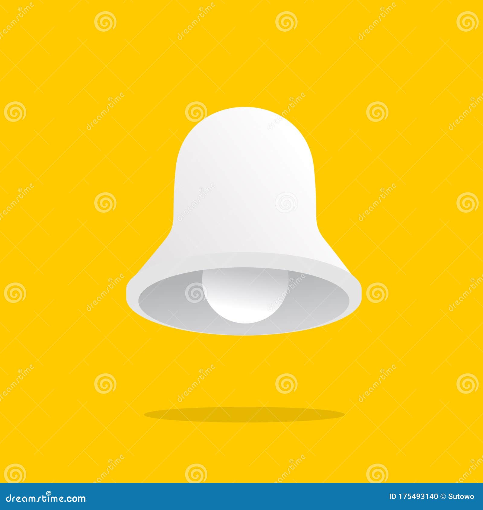 Isolated Plain Bell in Yellow Background Stock Vector - Illustration of ...