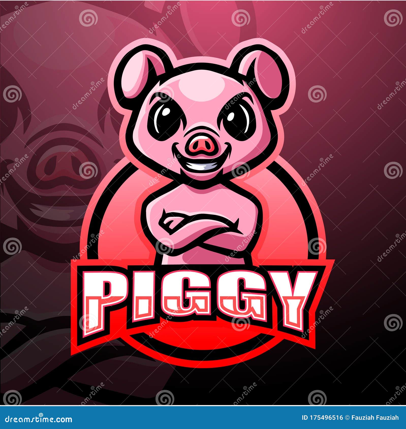 Pig Mascot Esport Logo Design Stock Vector - Illustration of little ...