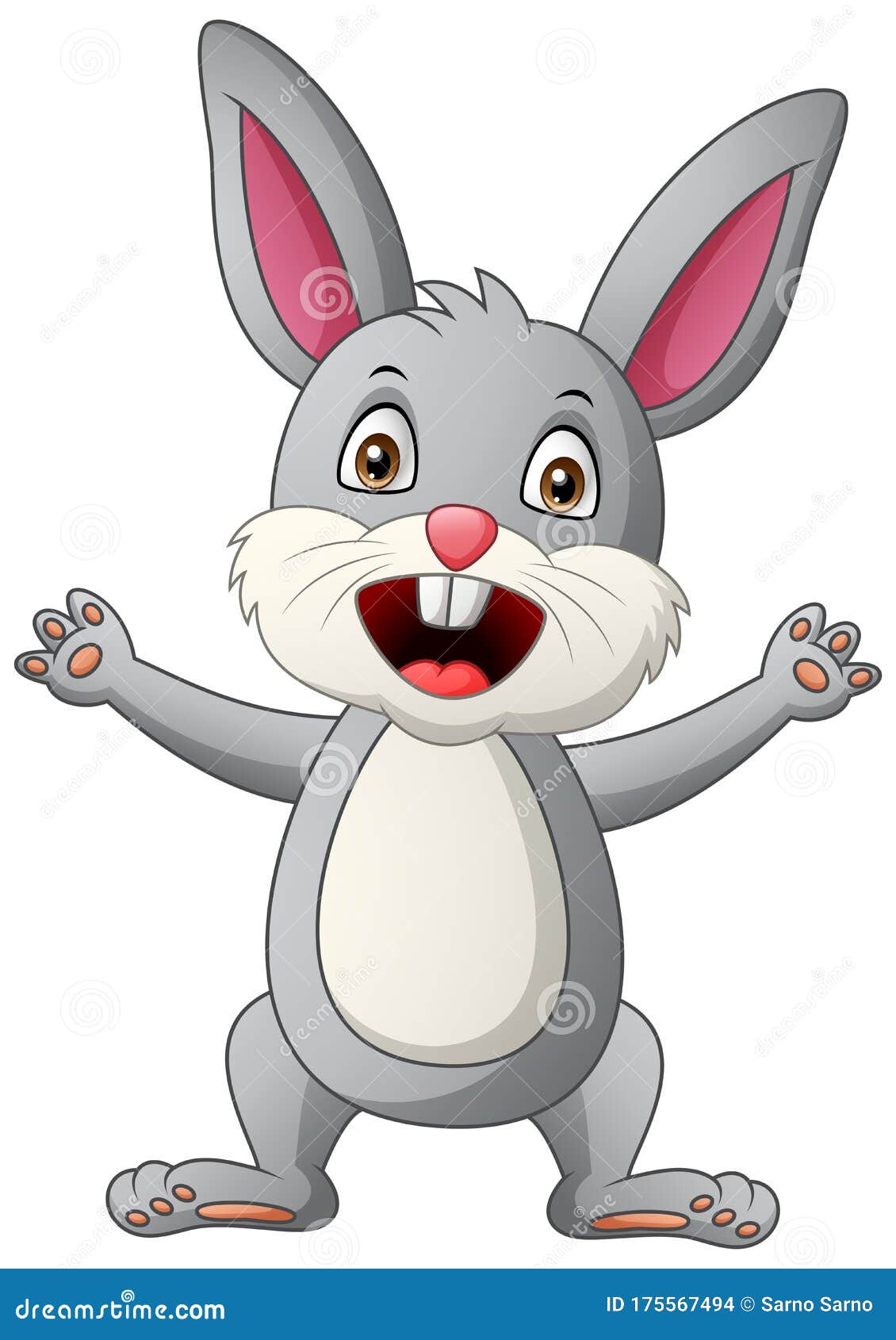 Cartoon happy rabbit stock vector. Illustration of little - 175567494