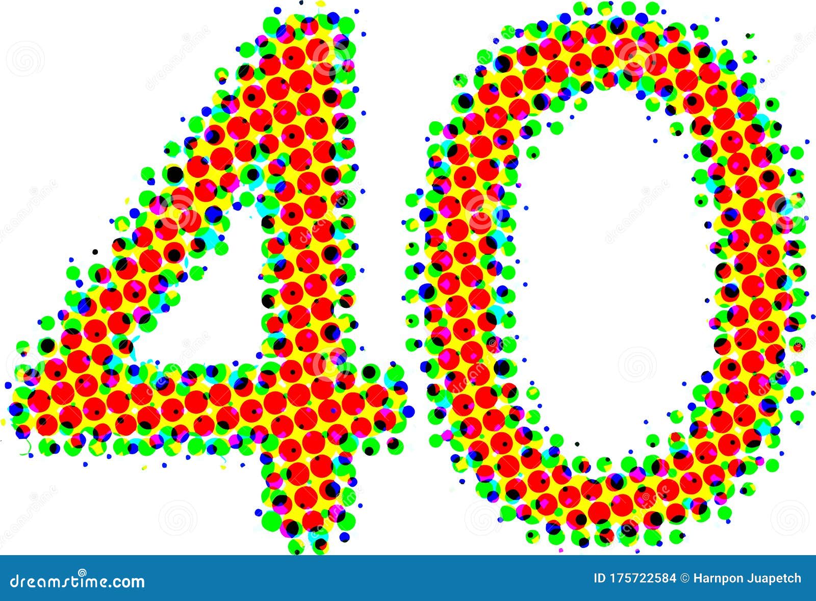 PrintVector Colorful Numbers 30, 30th Isolated On White Background ...