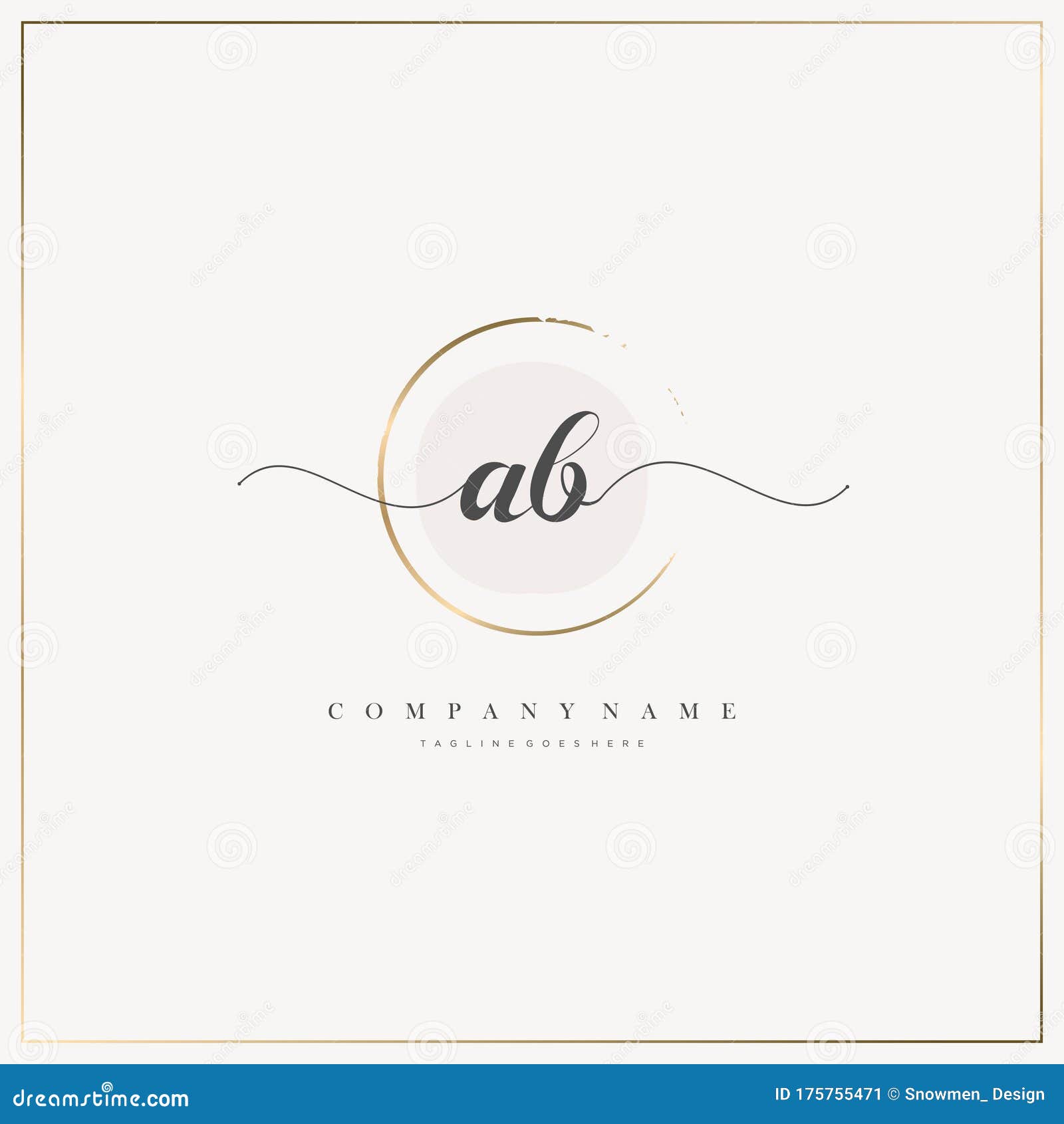 Initial Handwriting Logo Geometric Template Vector Stock Vector ...
