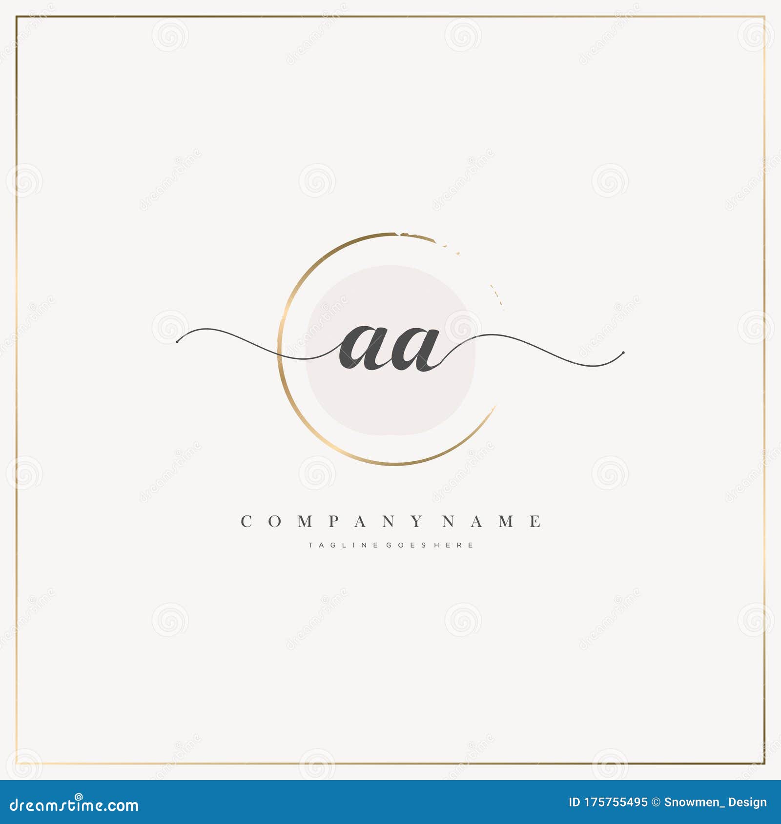 Initial Handwriting Logo Geometric Template Vector Stock Illustration ...