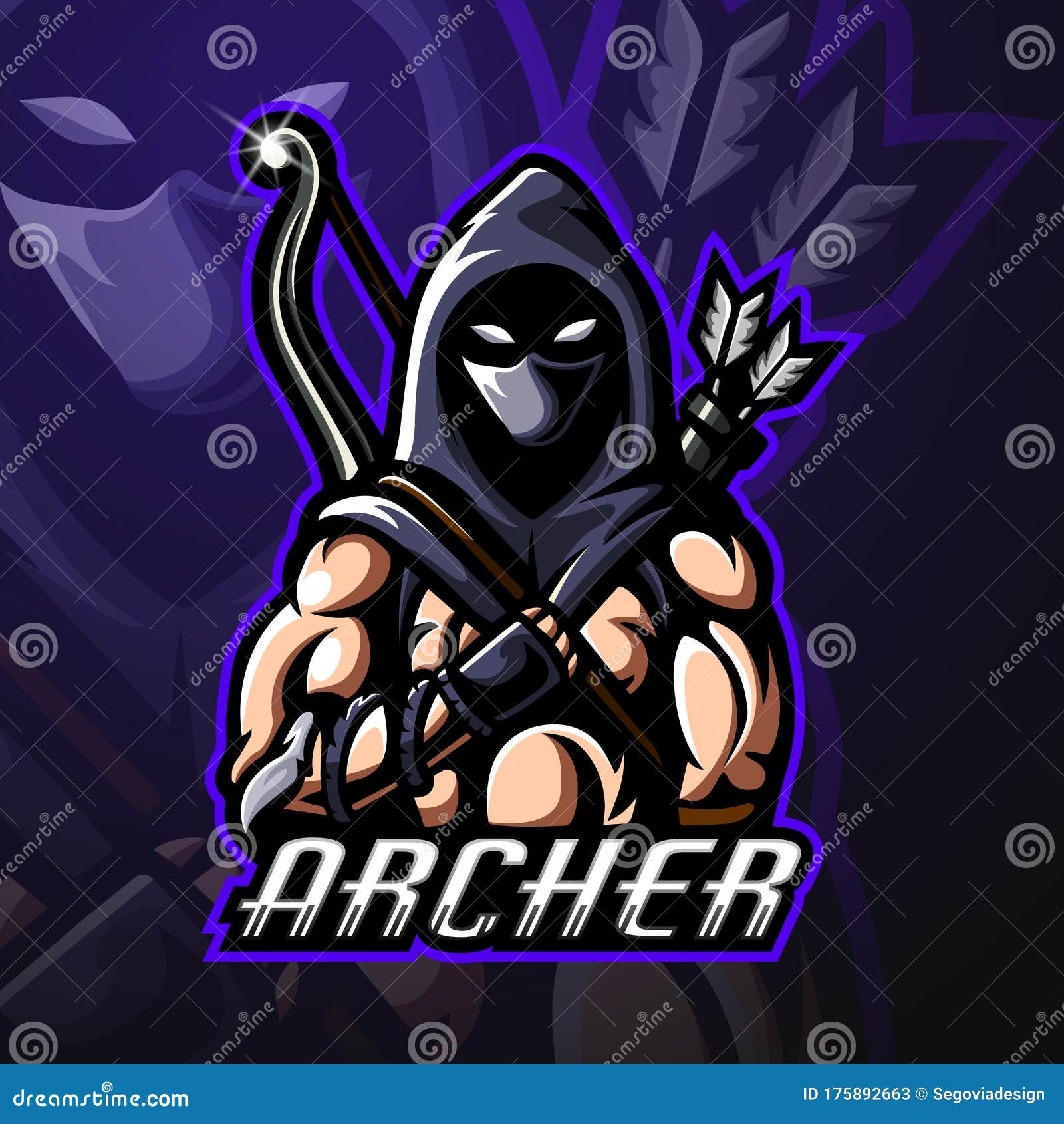 Archer Mascot Sport Esport Logo Design Stock Vector - Illustration of ...
