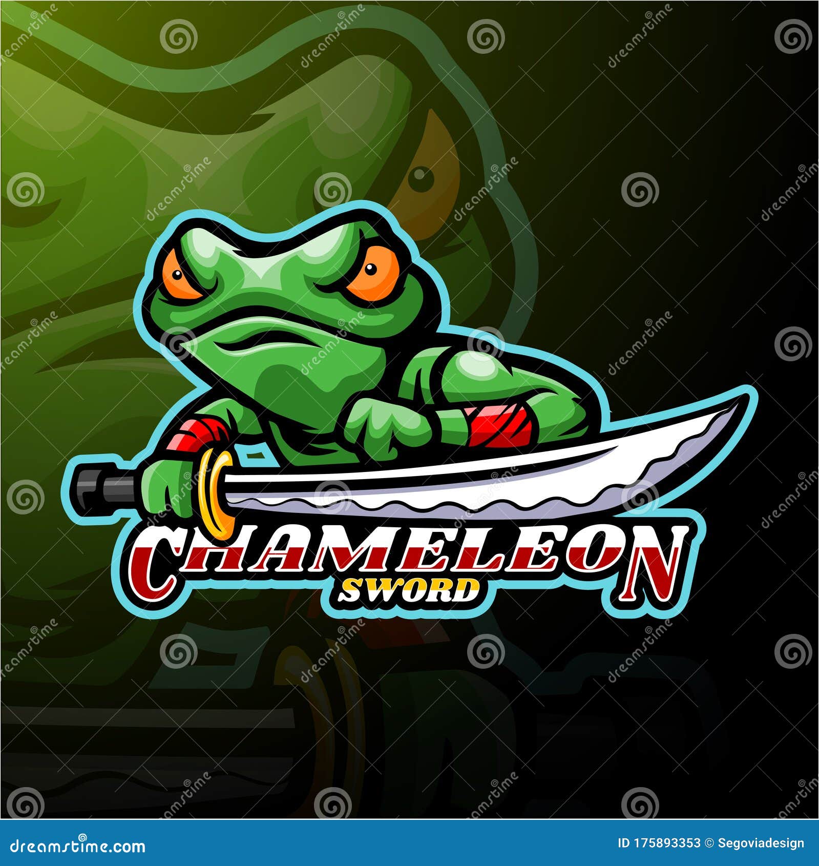 Chameleon Esport Logo Mascot Design Stock Vector - Illustration of game ...
