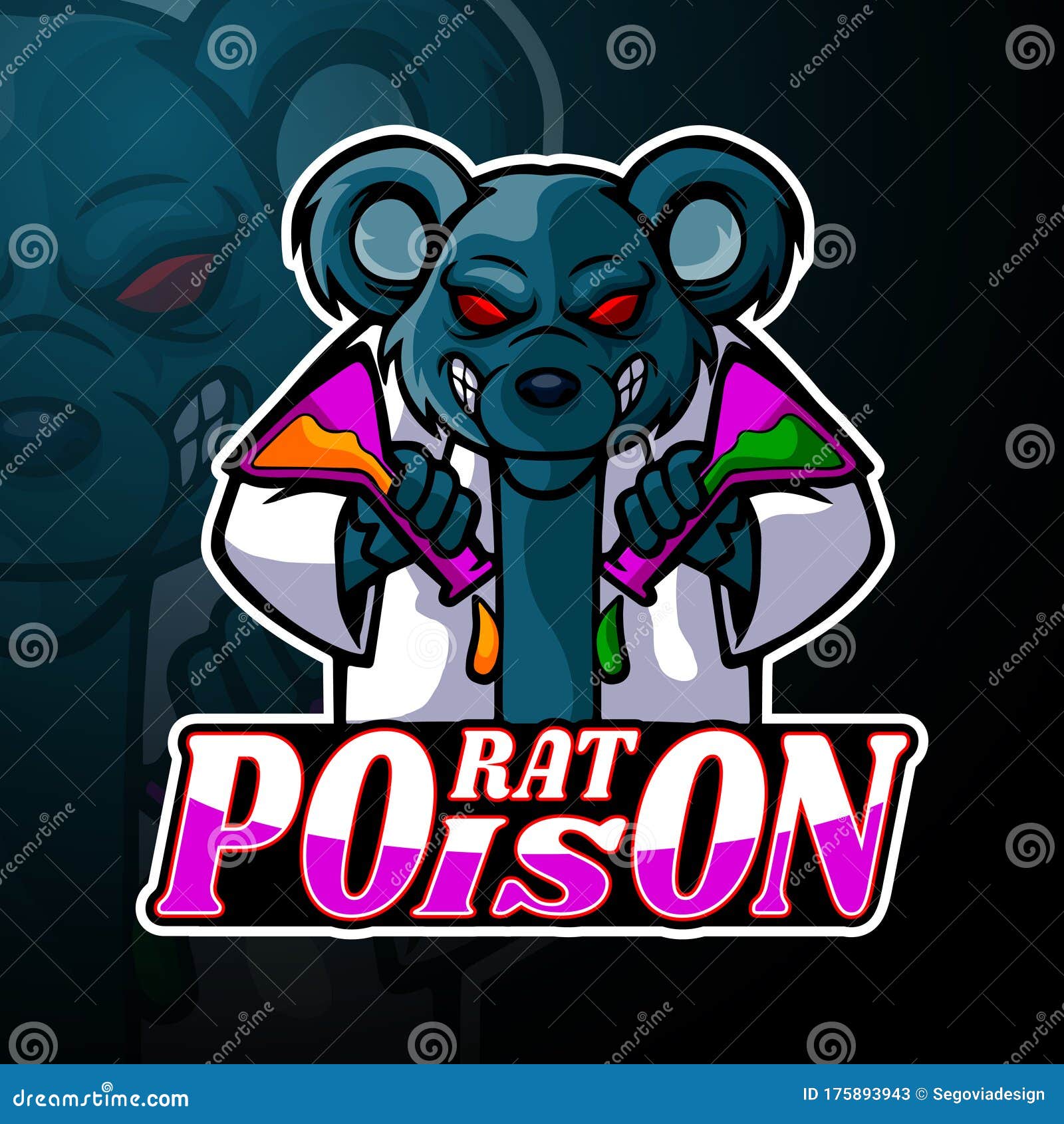 Rat Esport Logo Mascot Design Stock Vector - Illustration of face ...