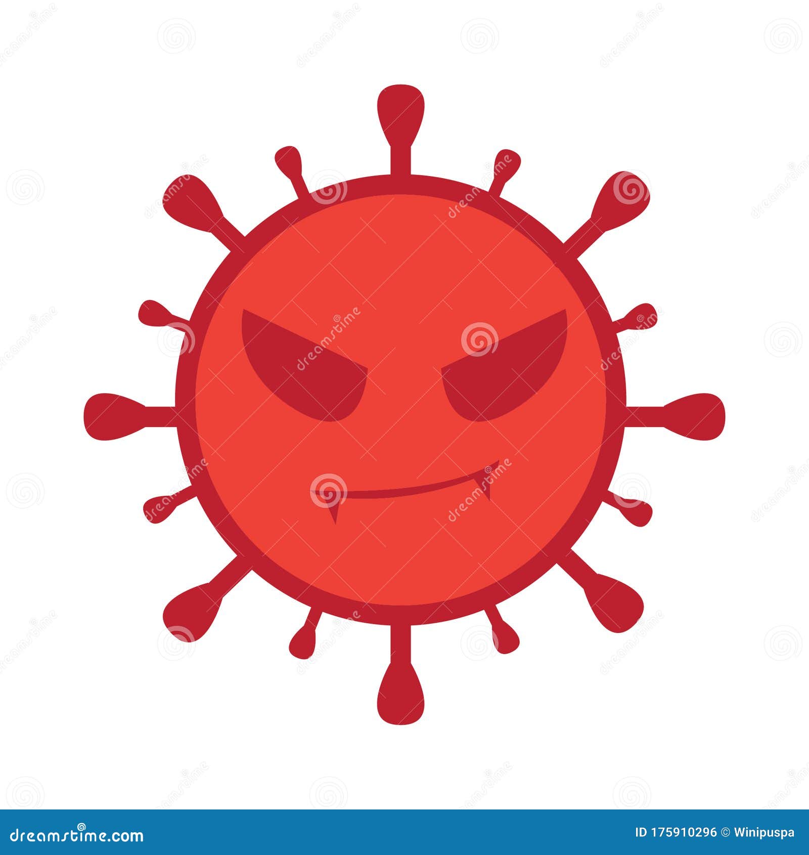 Illustration of Angry Virus. Red Virus Stock Vector - Illustration of ...