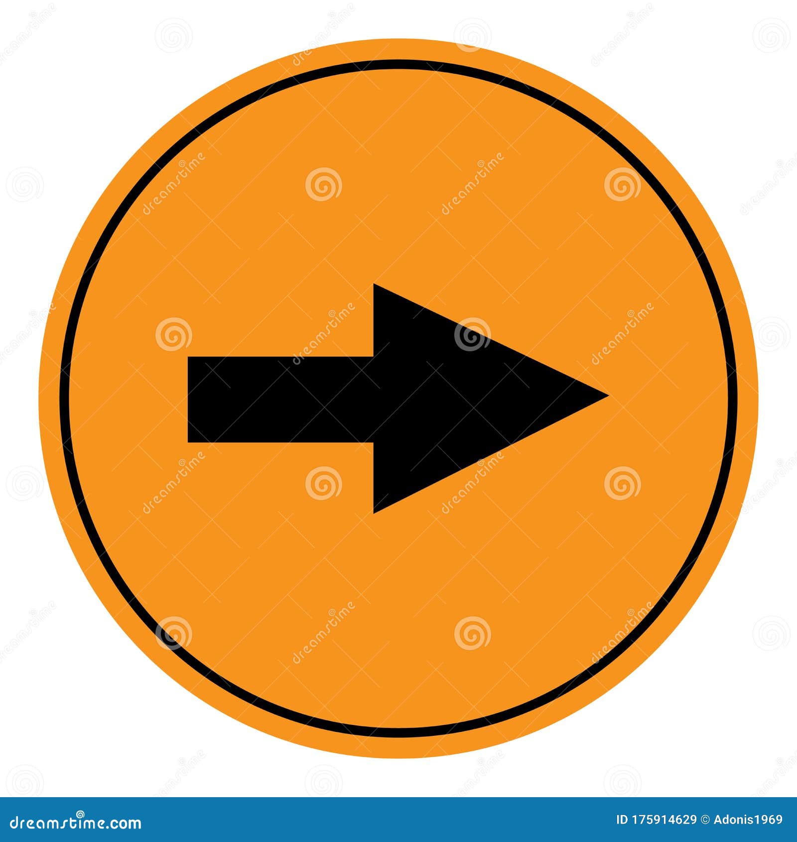 Arrow To Right Traffic Sign Stock Illustration - Illustration of ...