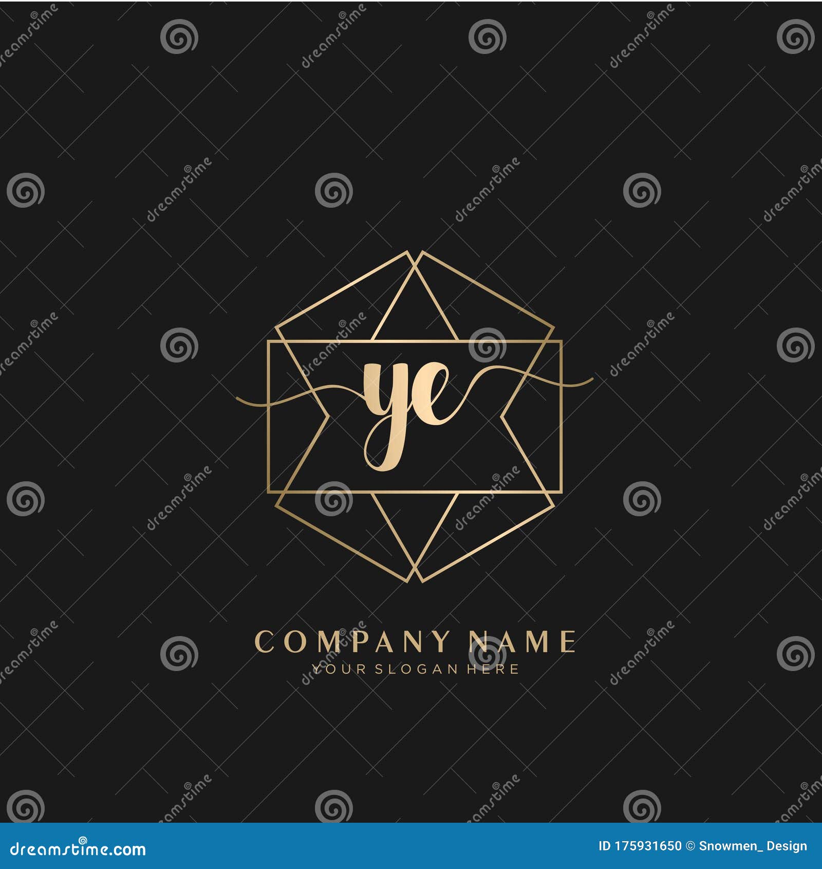 Initial Handwriting Logo Geometric Template Vector Stock Vector - Illustration of icon, abstract ...