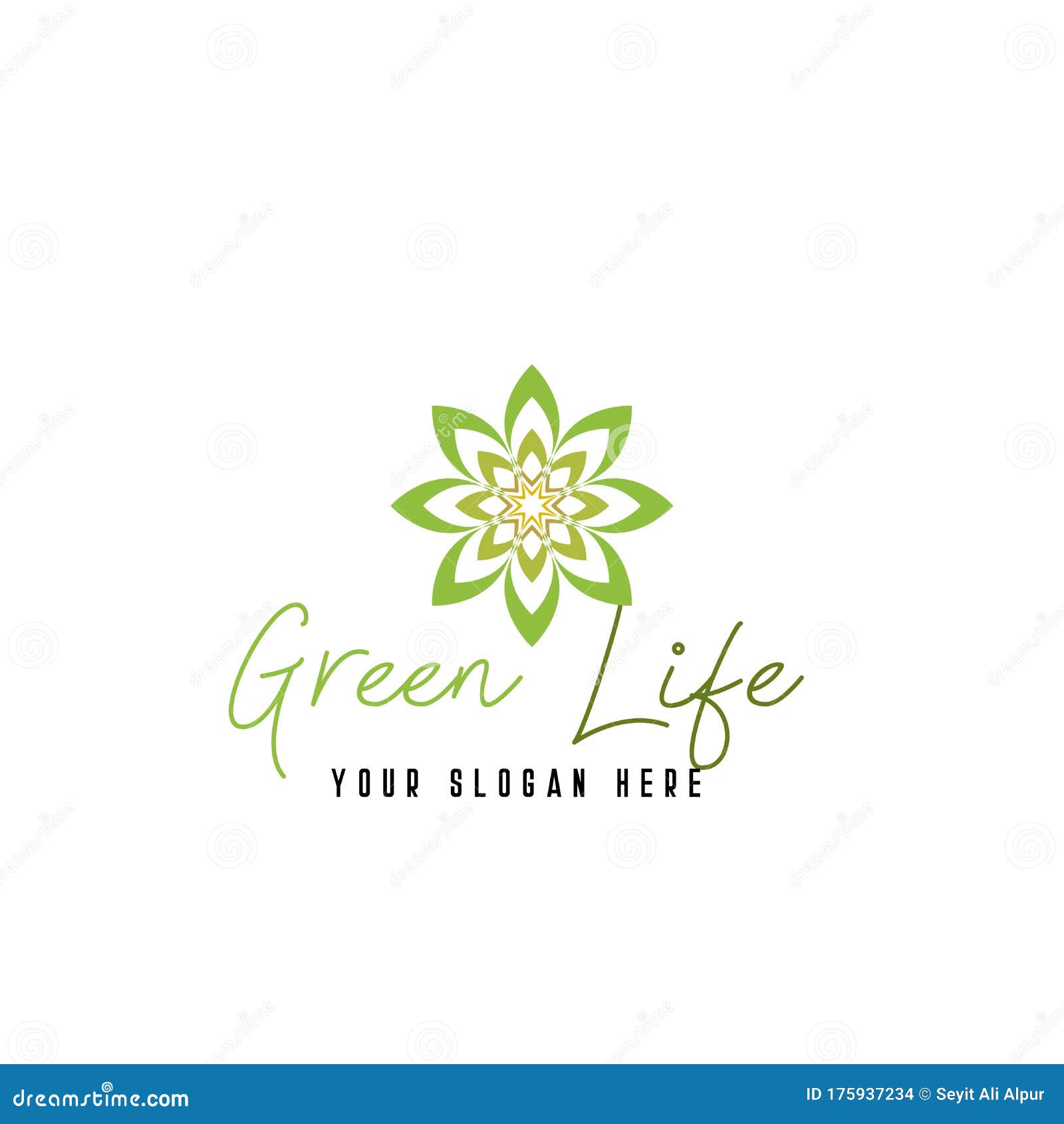 Green life logo design stock vector. Illustration of organic - 175937234
