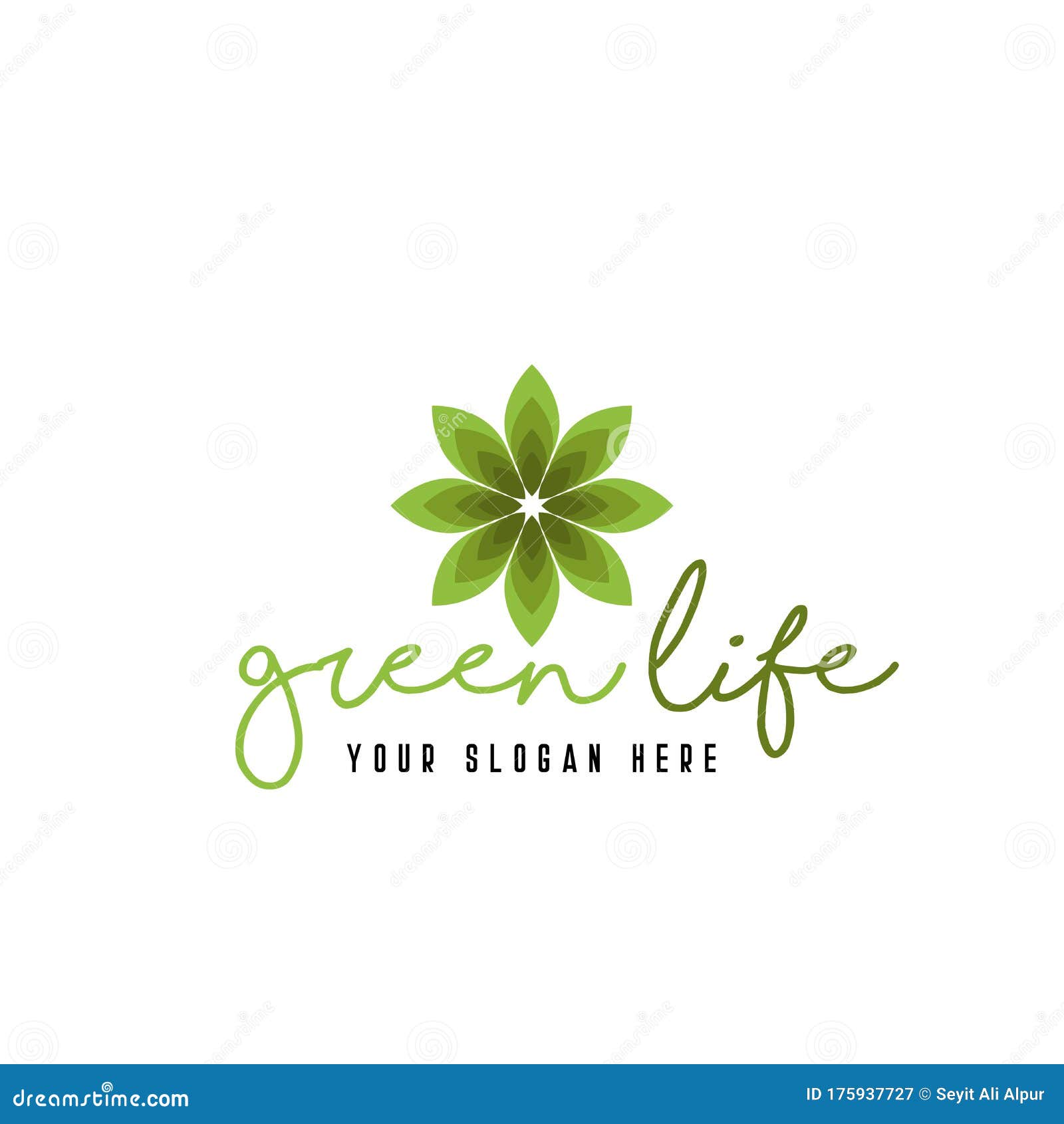 Green life logo design stock illustration. Illustration of ecology ...