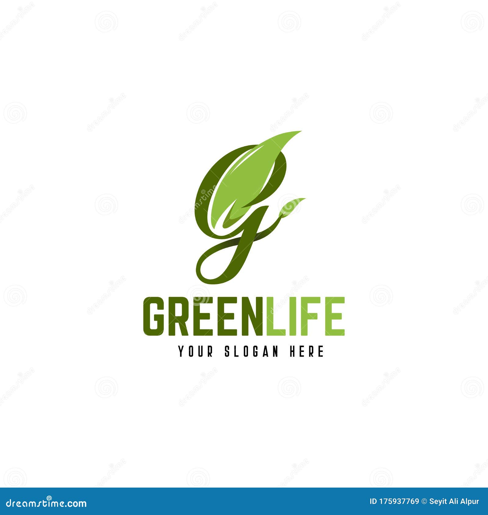 Green life logo design stock illustration. Illustration of friendly ...