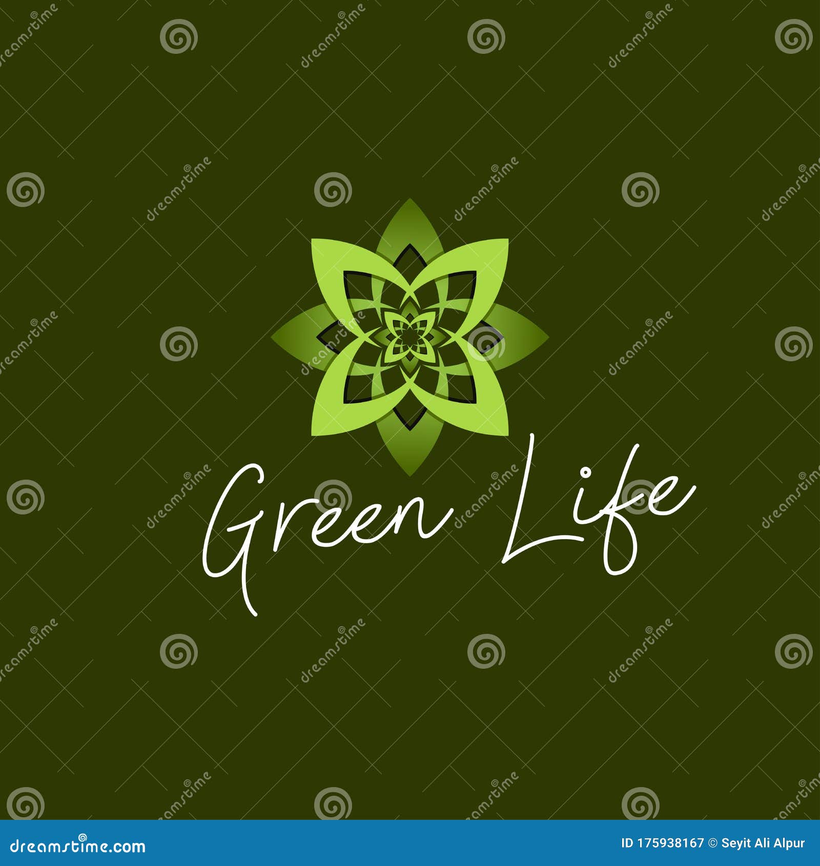 Green life logo design stock illustration. Illustration of natural ...