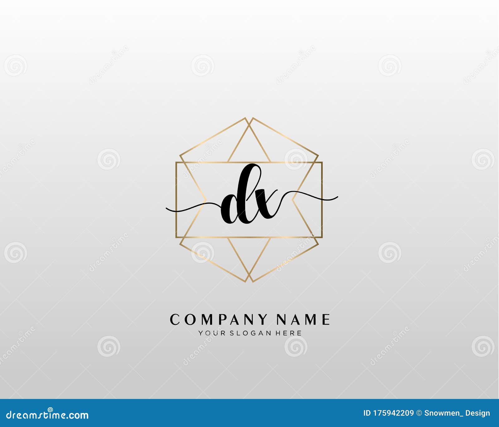Initial Handwriting Logo Geometric Template Vector Stock Vector ...