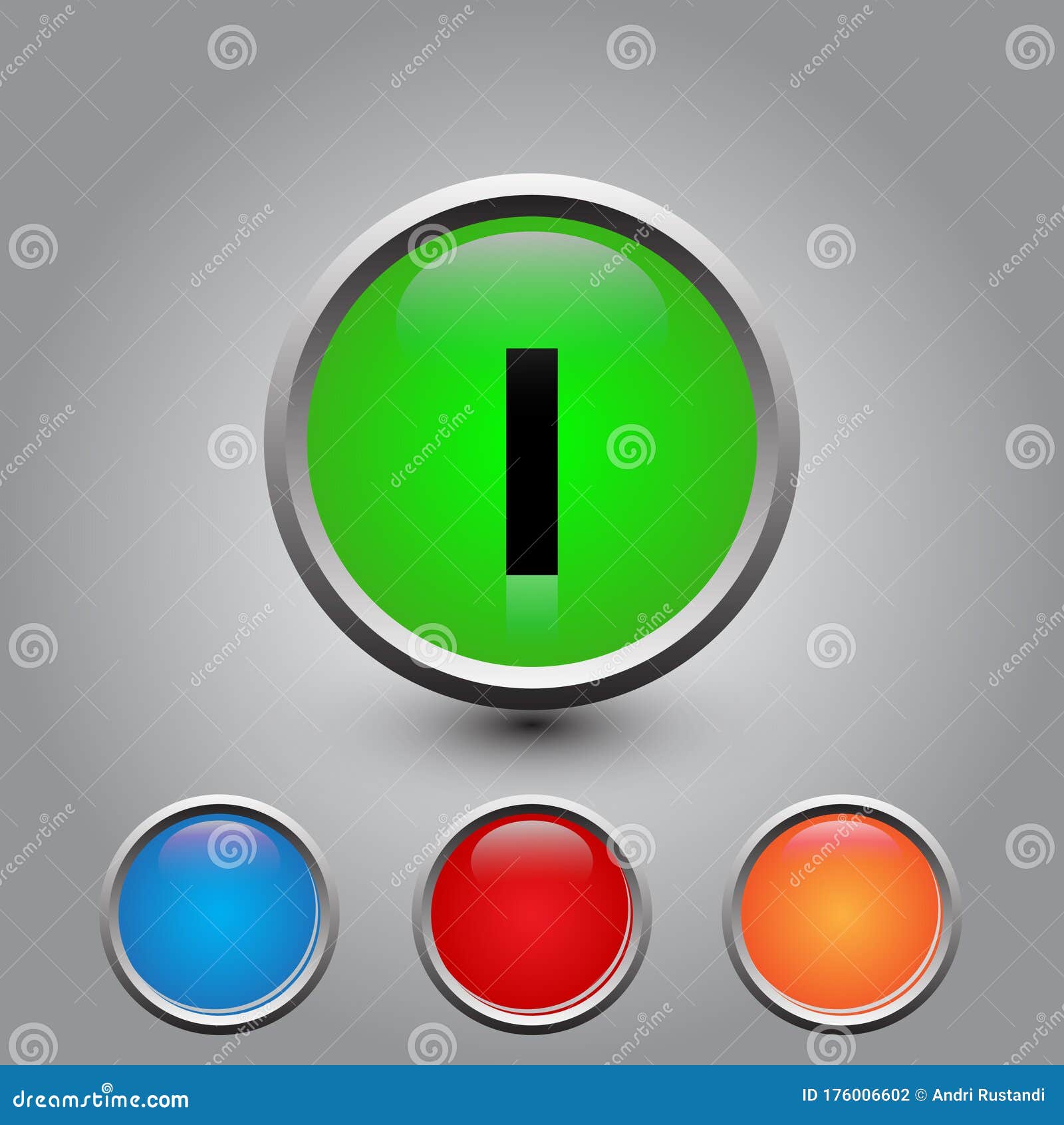 BUTTON ICON stock vector. Illustration of mirror, green - 176006602