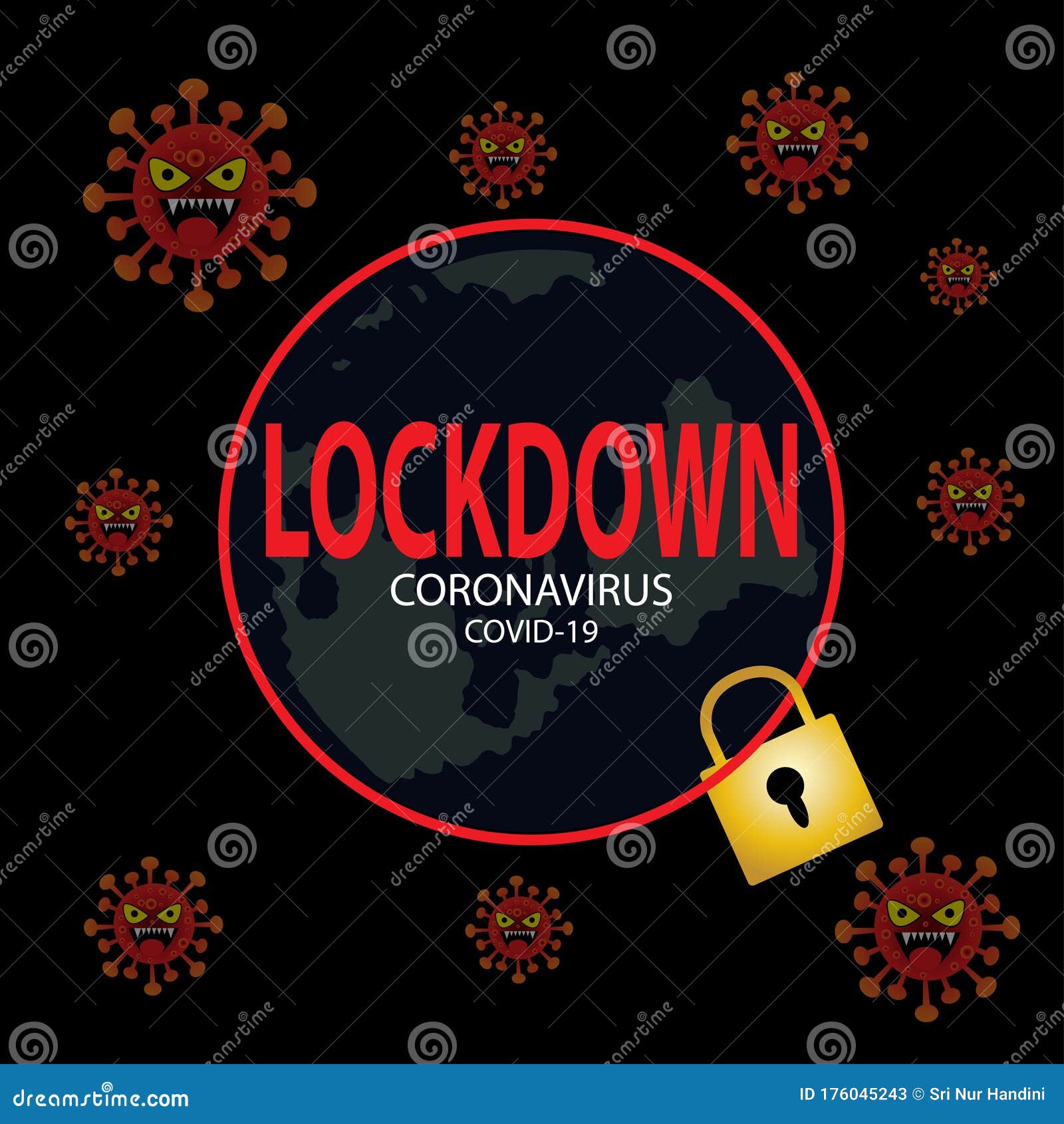 Coronavirus Lockdown Symbol. Stock Vector - Illustration of infection ...