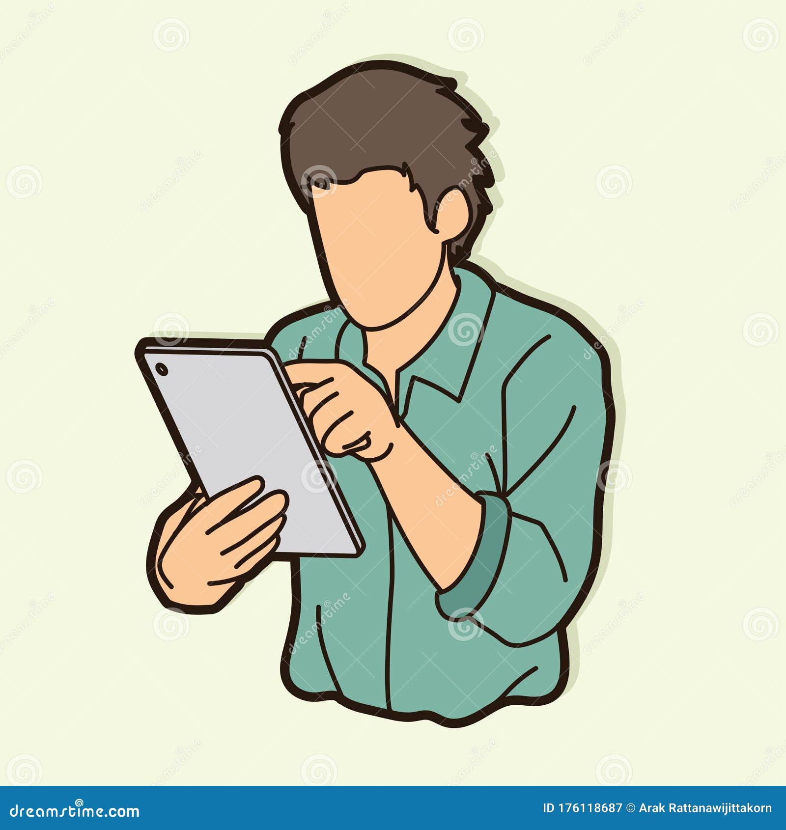 Tablet Cartoon Character With Sticky Notes. 3D Illustration. Con ...