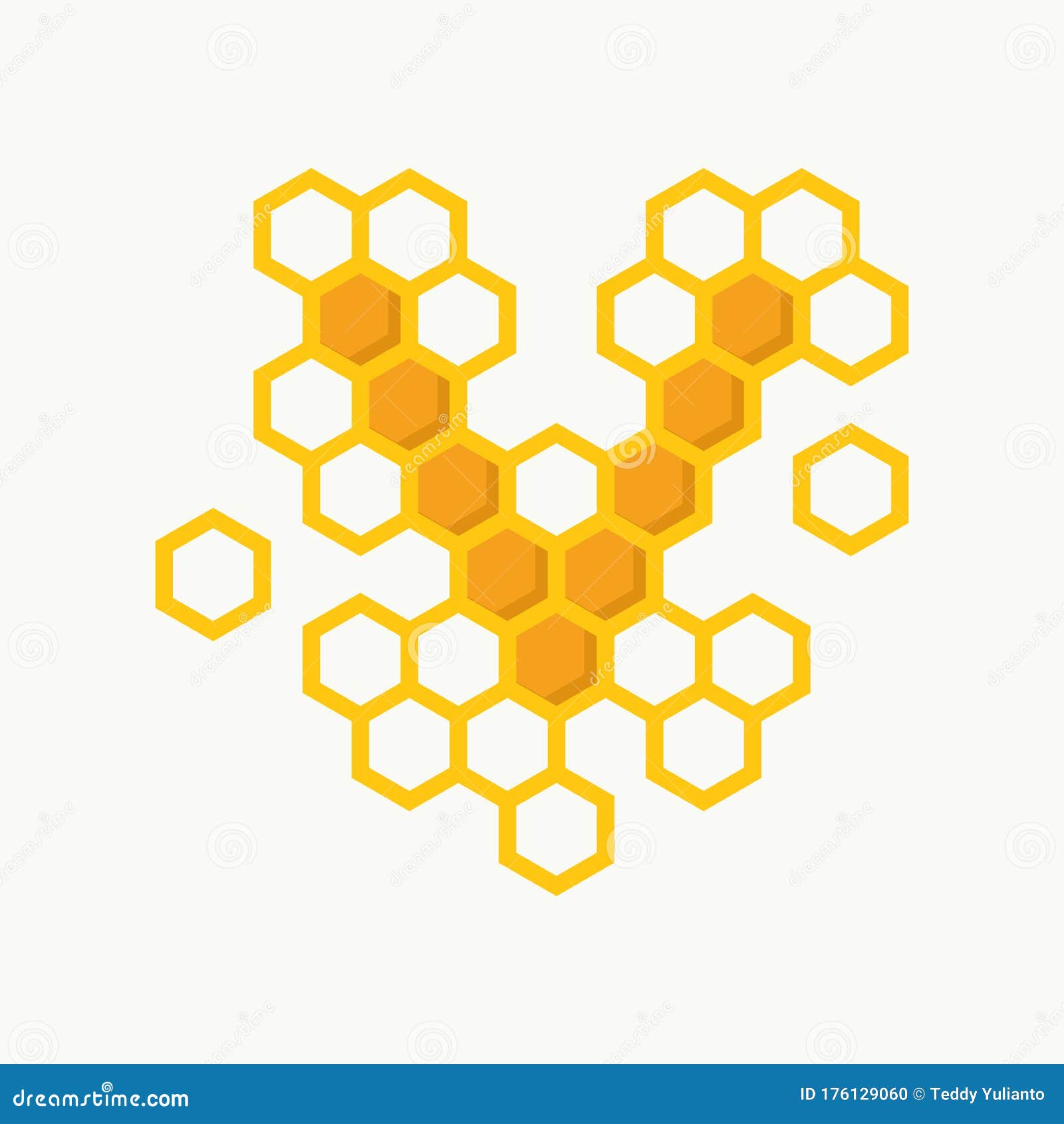 Initial letter V bee hive stock vector. Illustration of line - 176129060