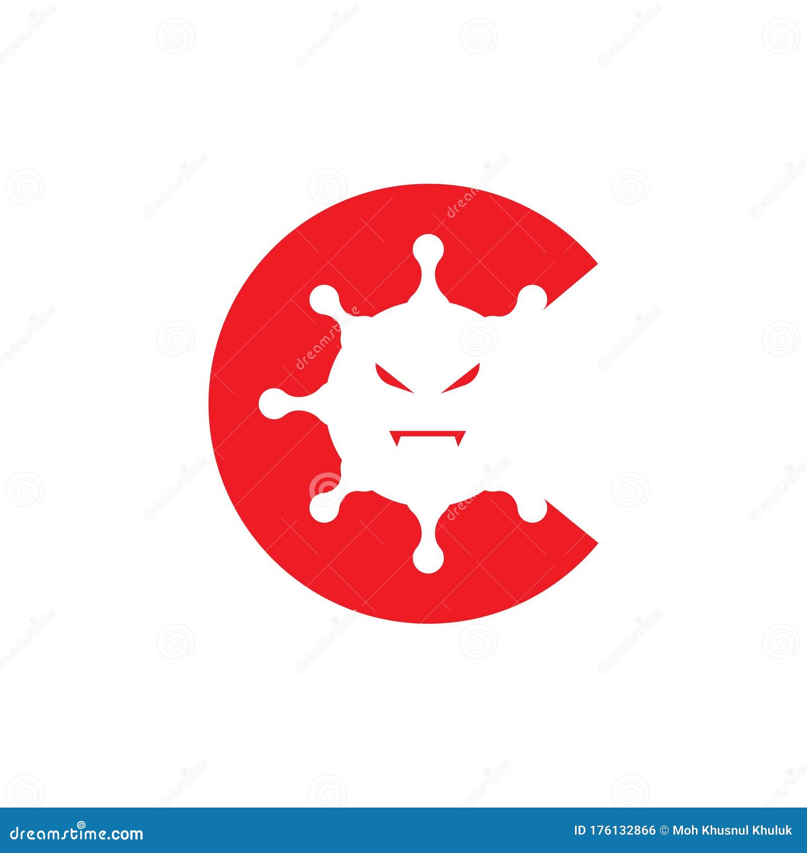 Letter C Logo Virus Corona Red Color Stock Vector - Illustration of ...