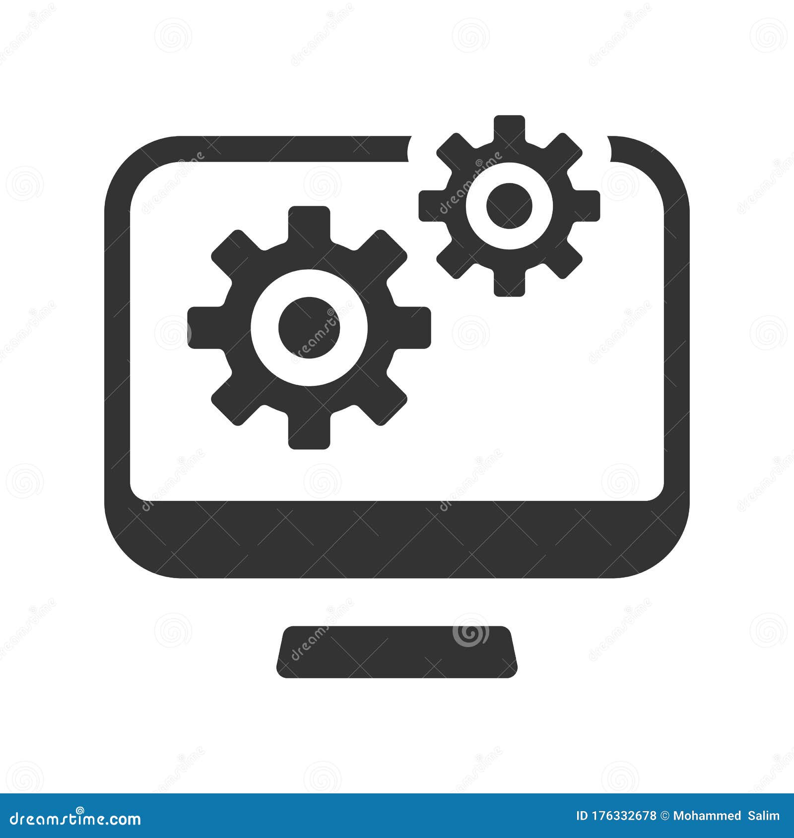 Computer Data Management Flat Vector Icon Stock Illustration ...