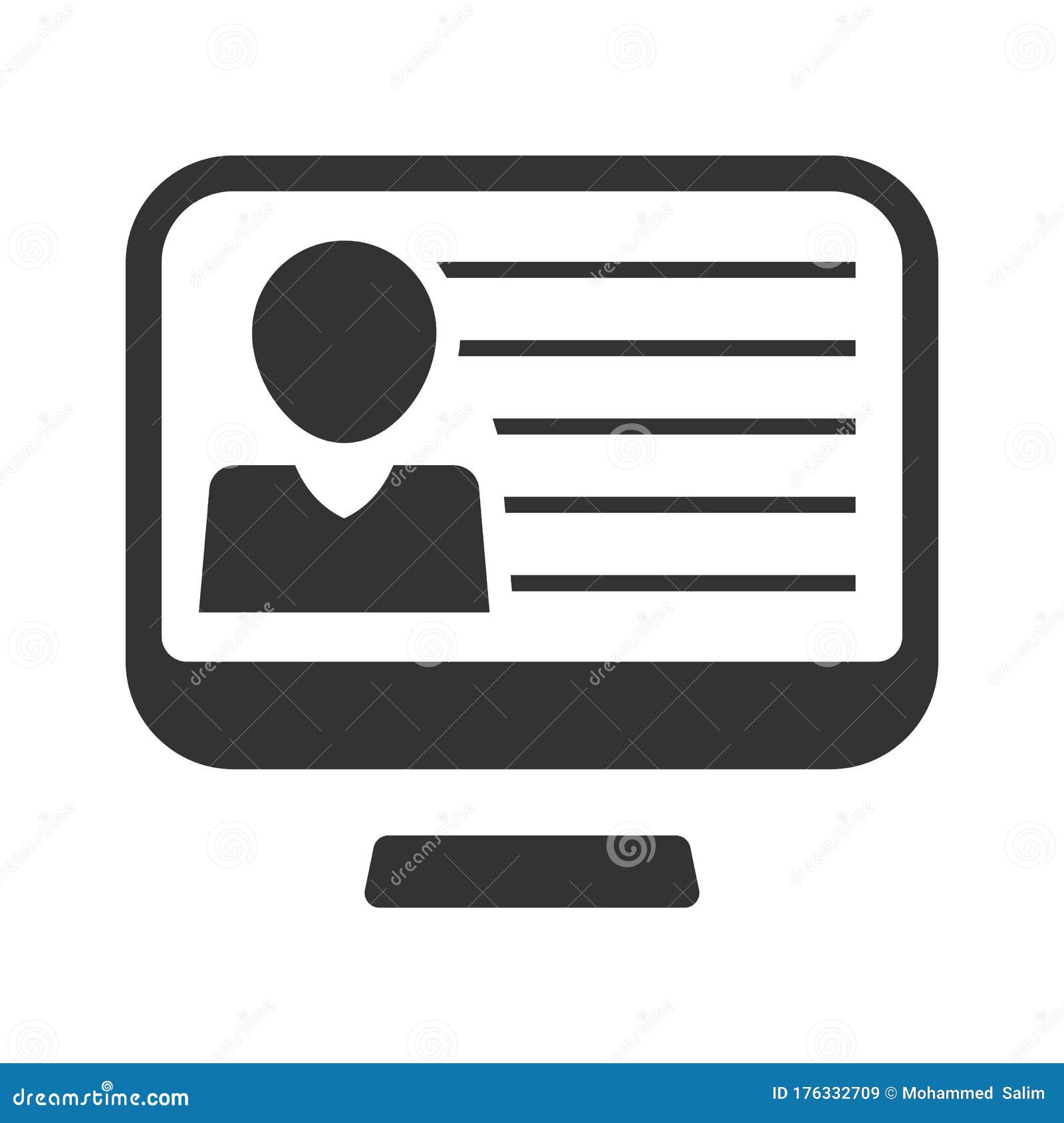 Online Profile Data Flat Vector Icon Stock Vector - Illustration of ...