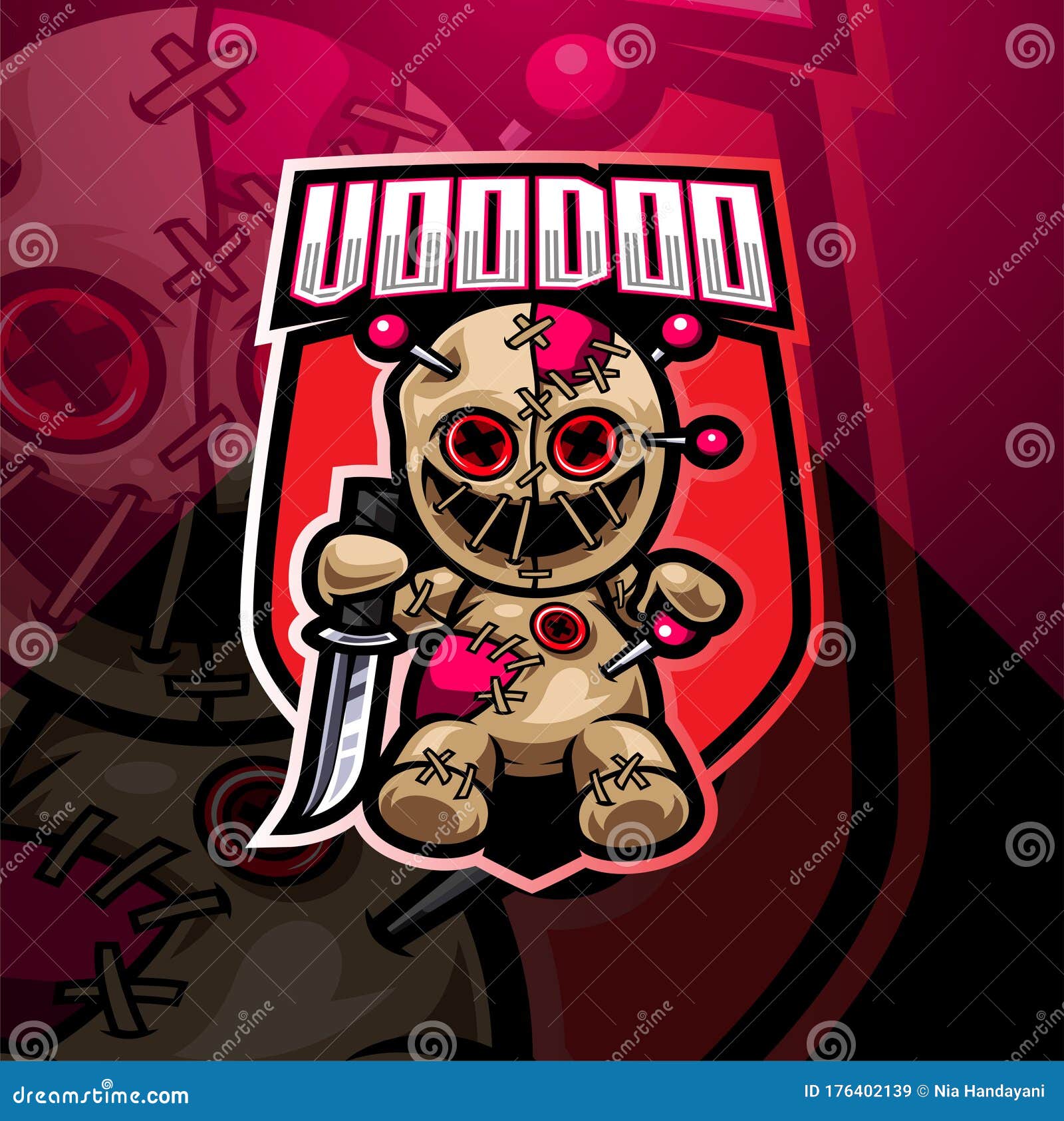 Voodoo Gamer Esport Logo Mascot Design Vector Illustration ...