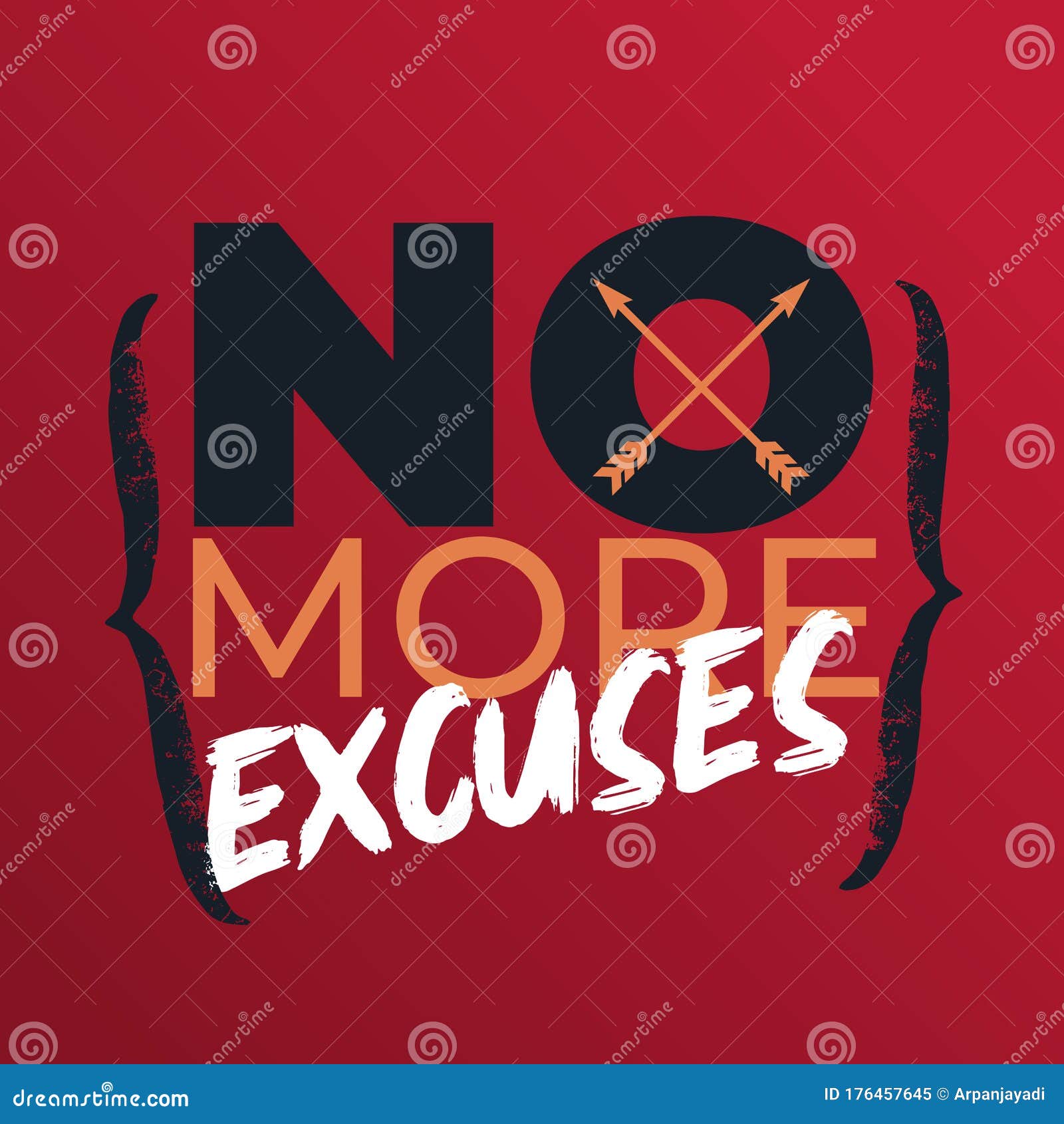 No More Excuses Typography Quote Design Stock Vector - Illustration of ...