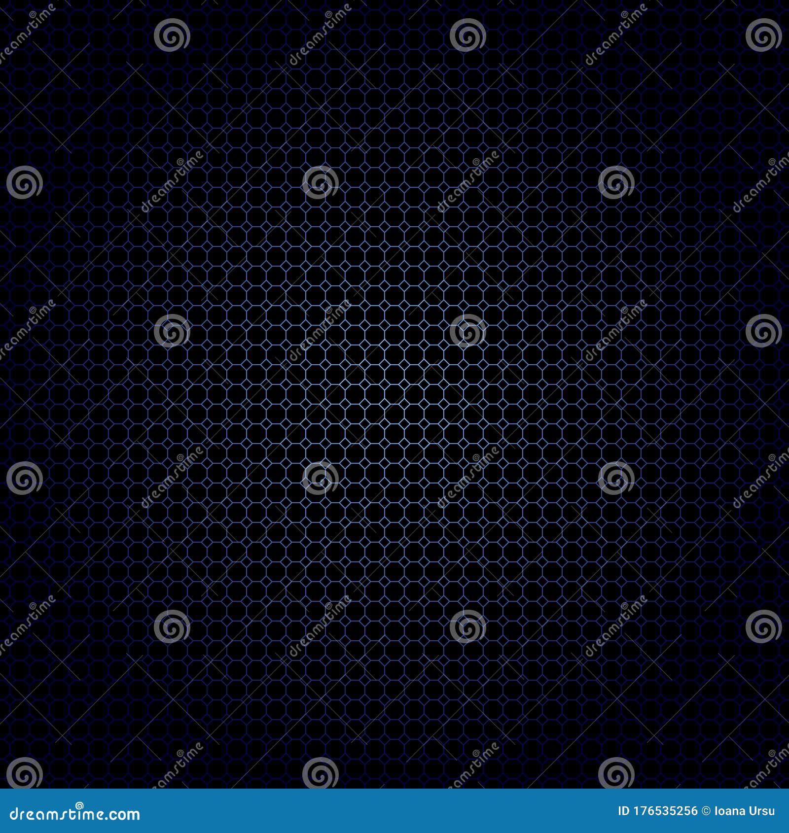 Metallic Blue Geometric Background, Octagonal Cell Texture, Vector Grid ...