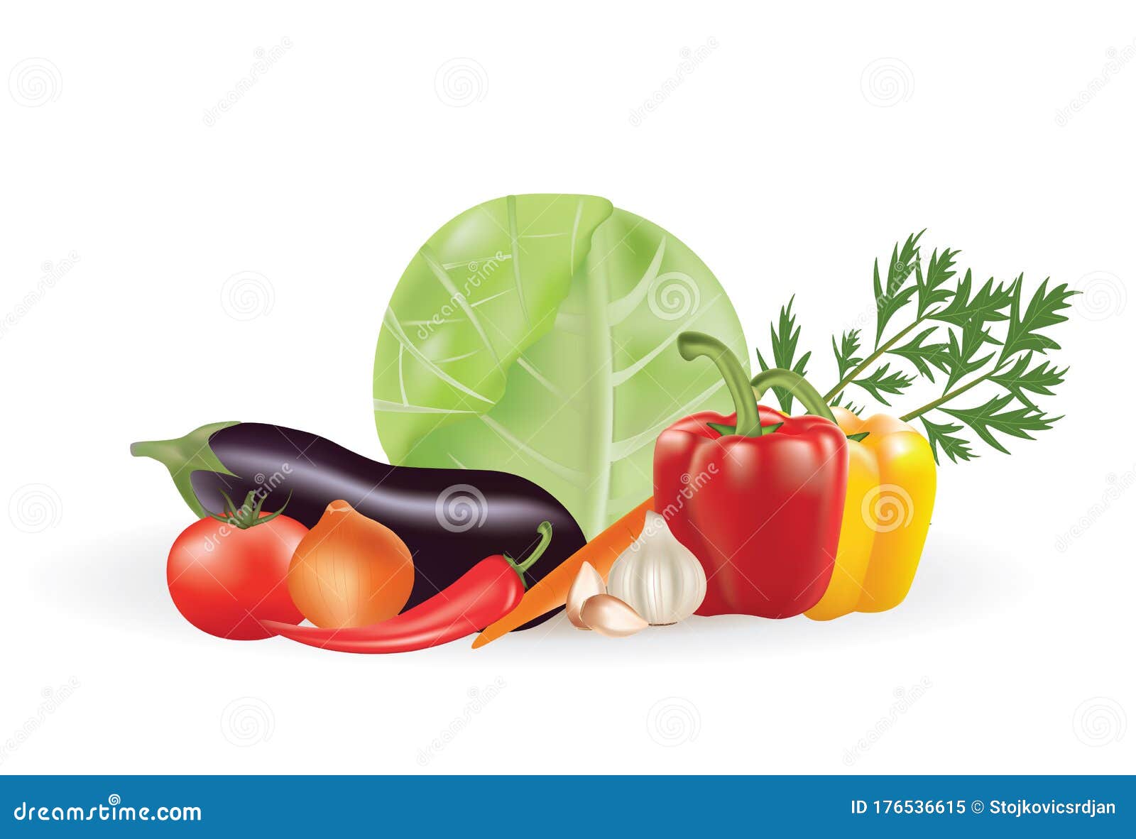 Various Vegetables Background Stock Vector - Illustration of group ...