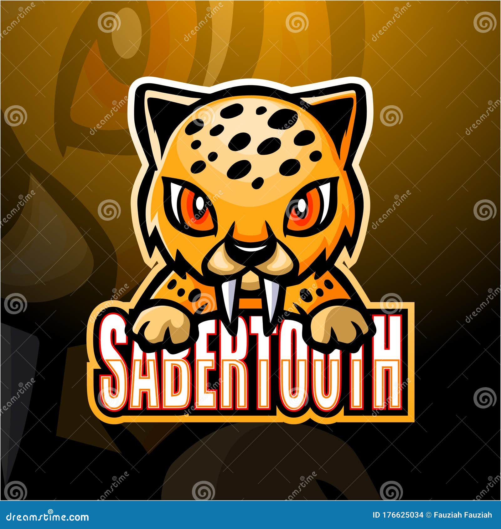 Sabertooth Mascot Esport Logo Design Stock Vector - Illustration of ...