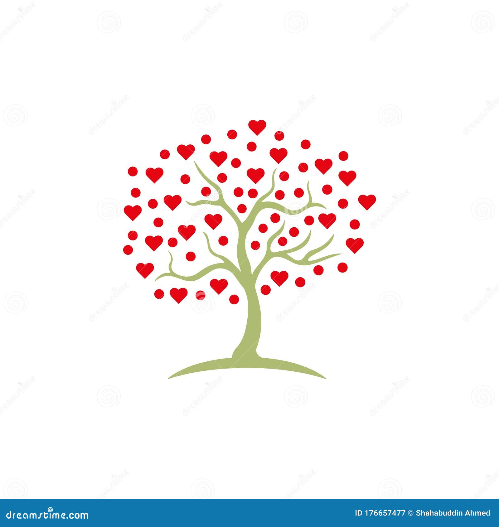 Vector Heart Tree Icon. Abstract Love Tree Logo. Digital Heart Tree ...