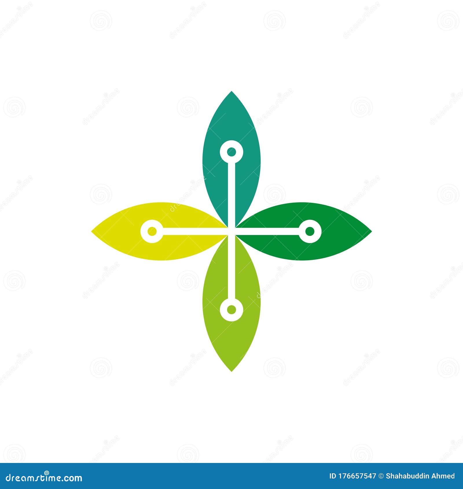 Abstract Technology Leaf Icon. Vector Tech Leaf Logo Stock Vector ...