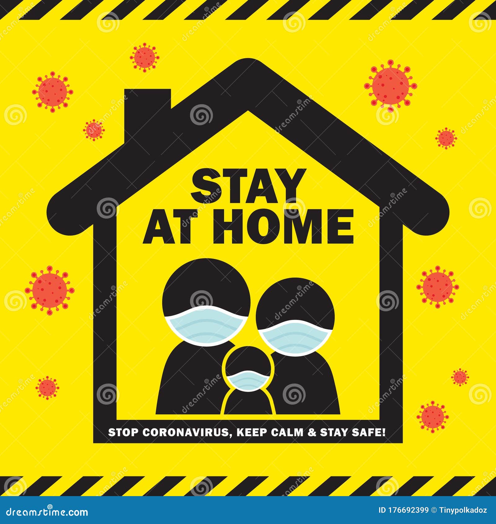 Covid-19 - Stop Coronavirus Quarantine Campaign of Stay at Home Flat ...