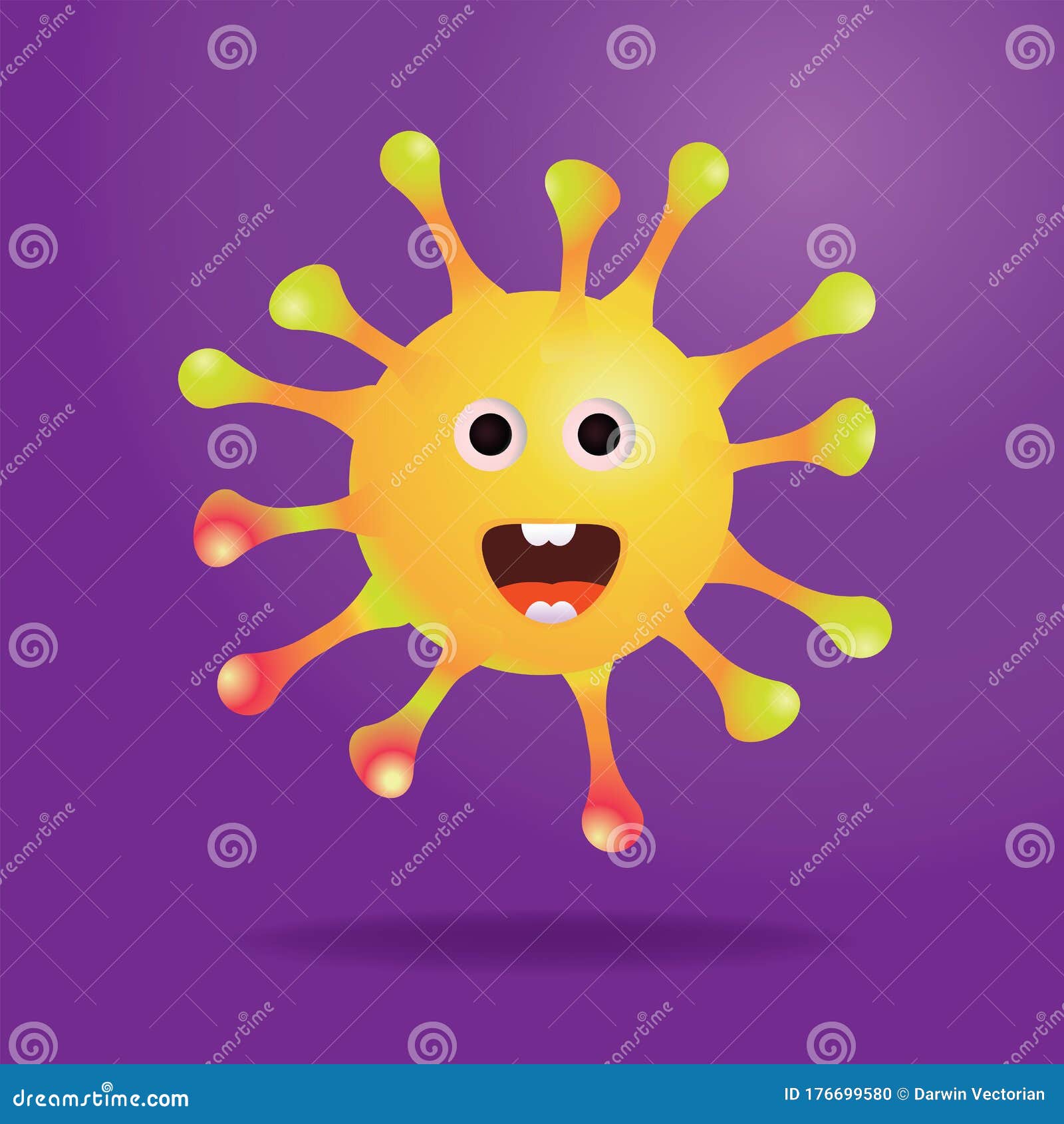 Virus Cartoon Comic Vector Illustration, Virus Logo and Icon Stock ...