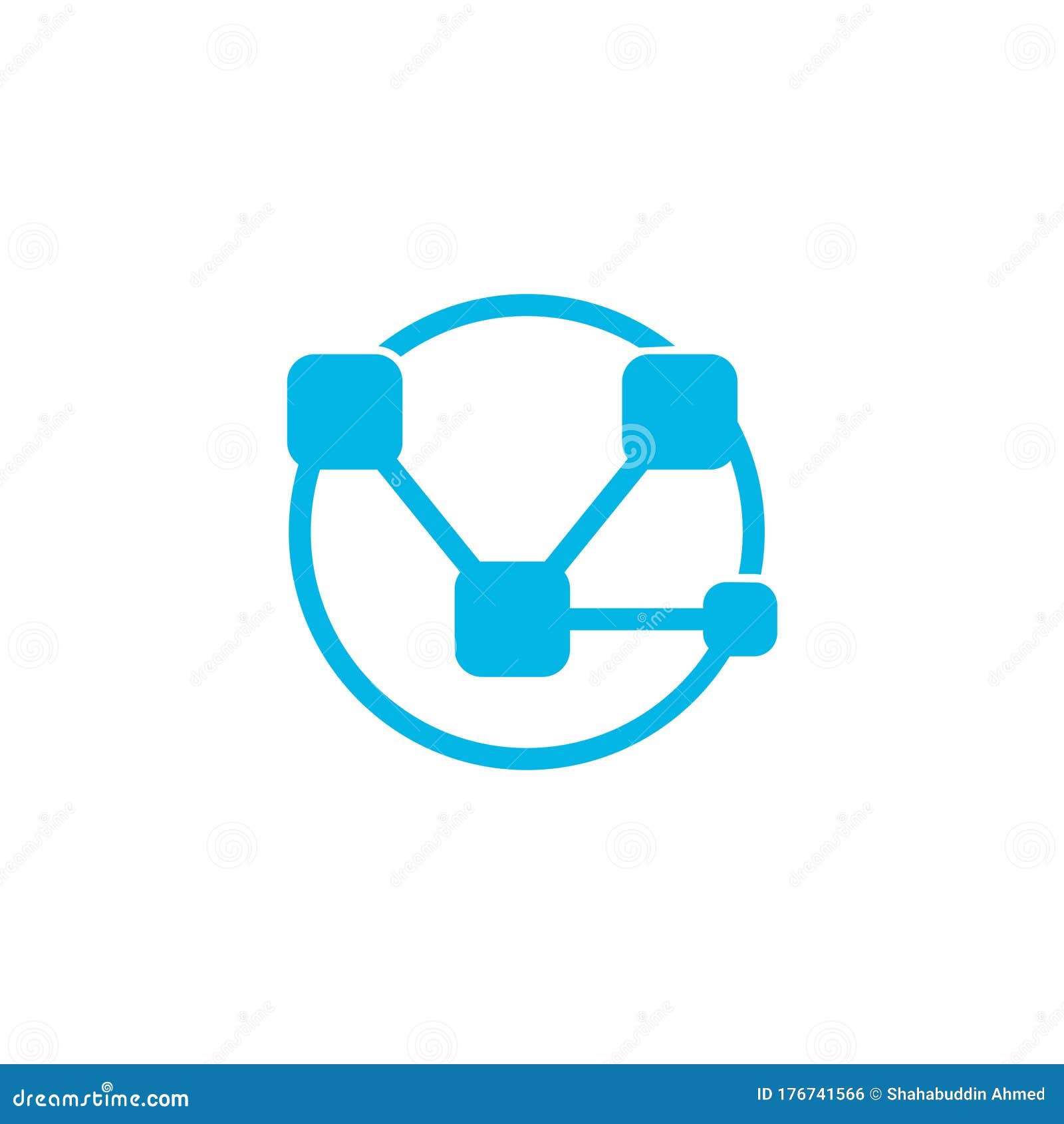 Atom Logos Set Isolated On White Background. Structure Of The Nucleus ...